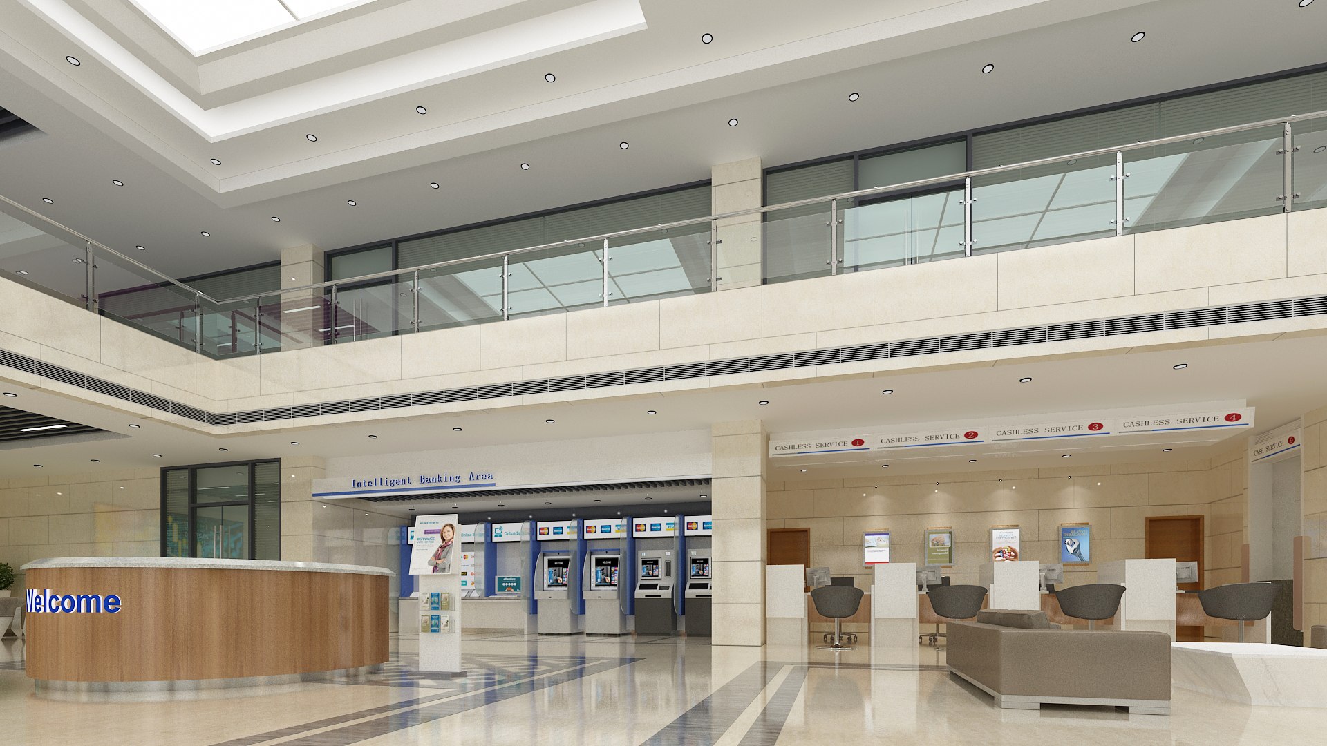 3D Bank Lobby 07 - TurboSquid 2163176