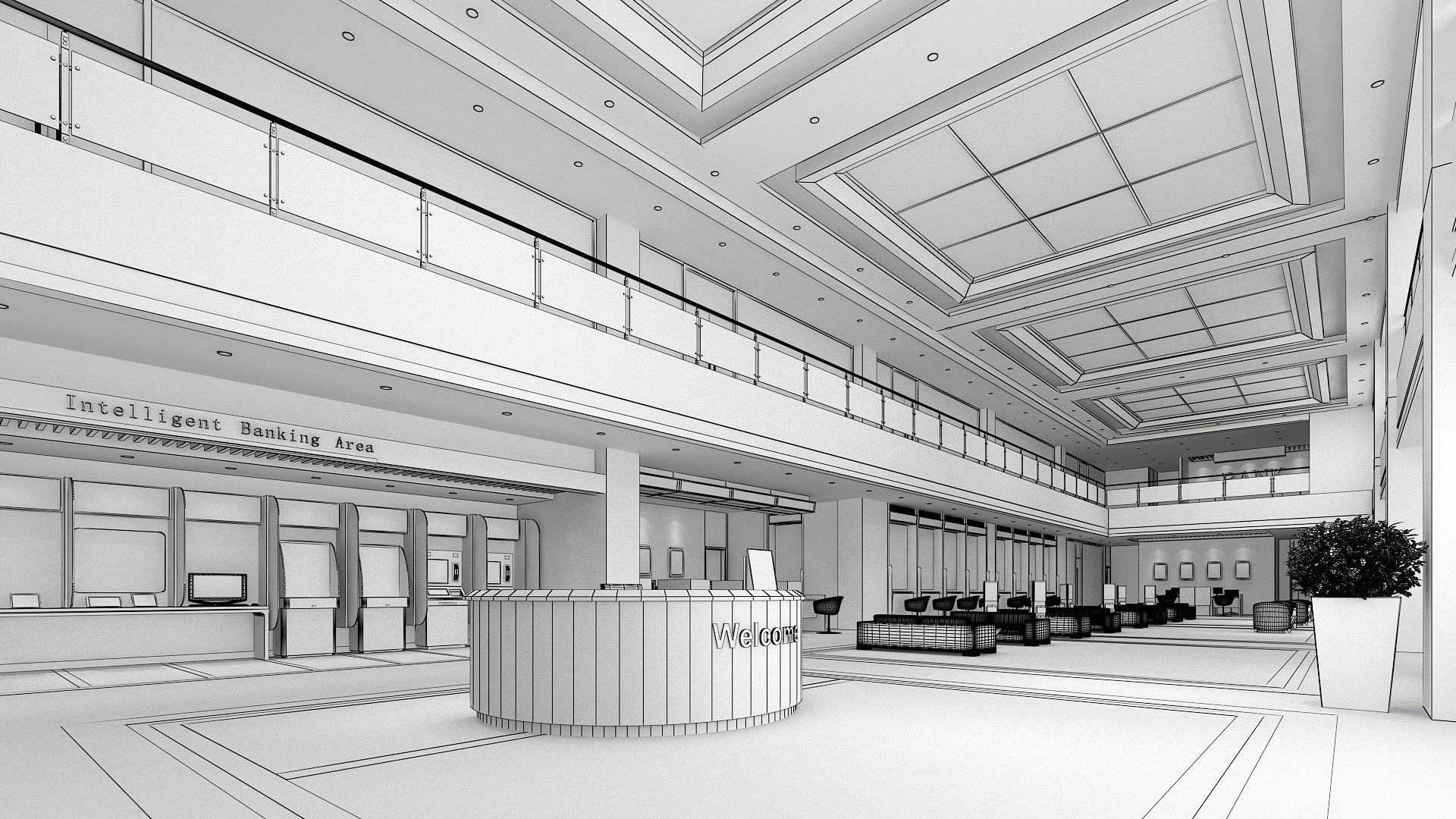 3D Bank Lobby 07 - TurboSquid 2163176