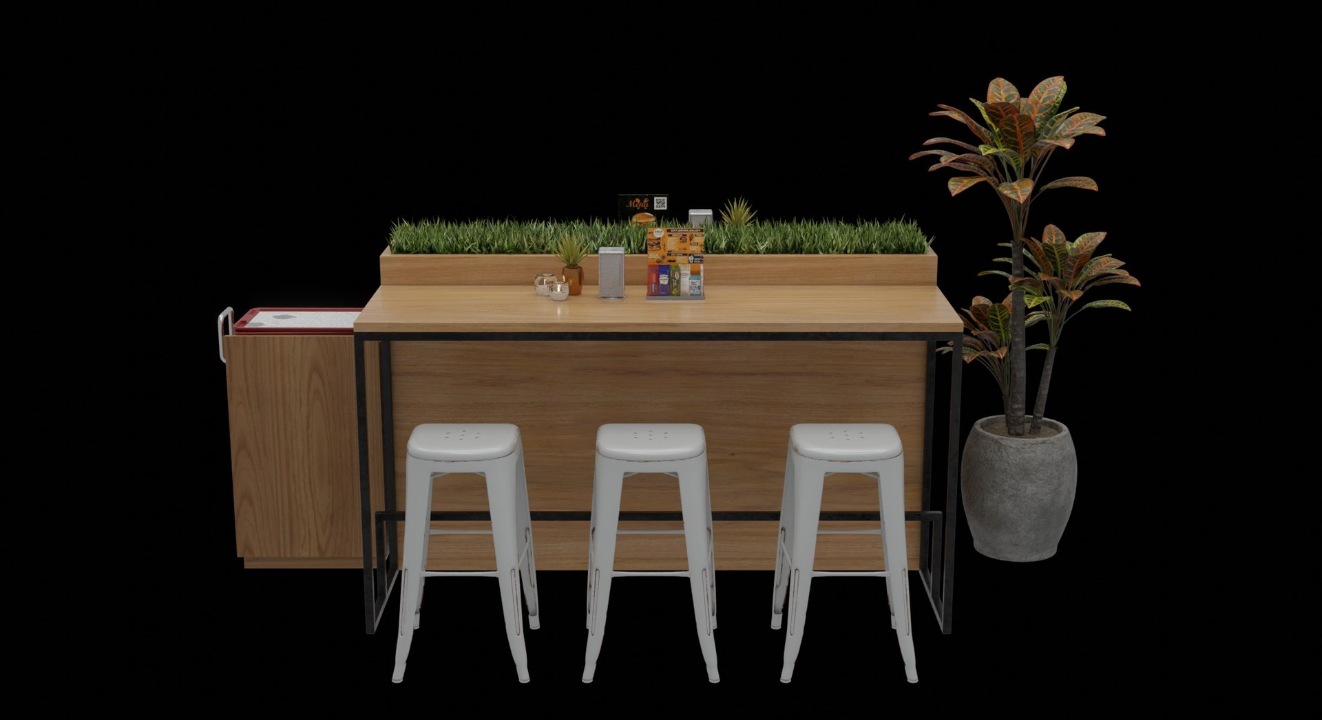 Food Court Table Model - TurboSquid 2223651