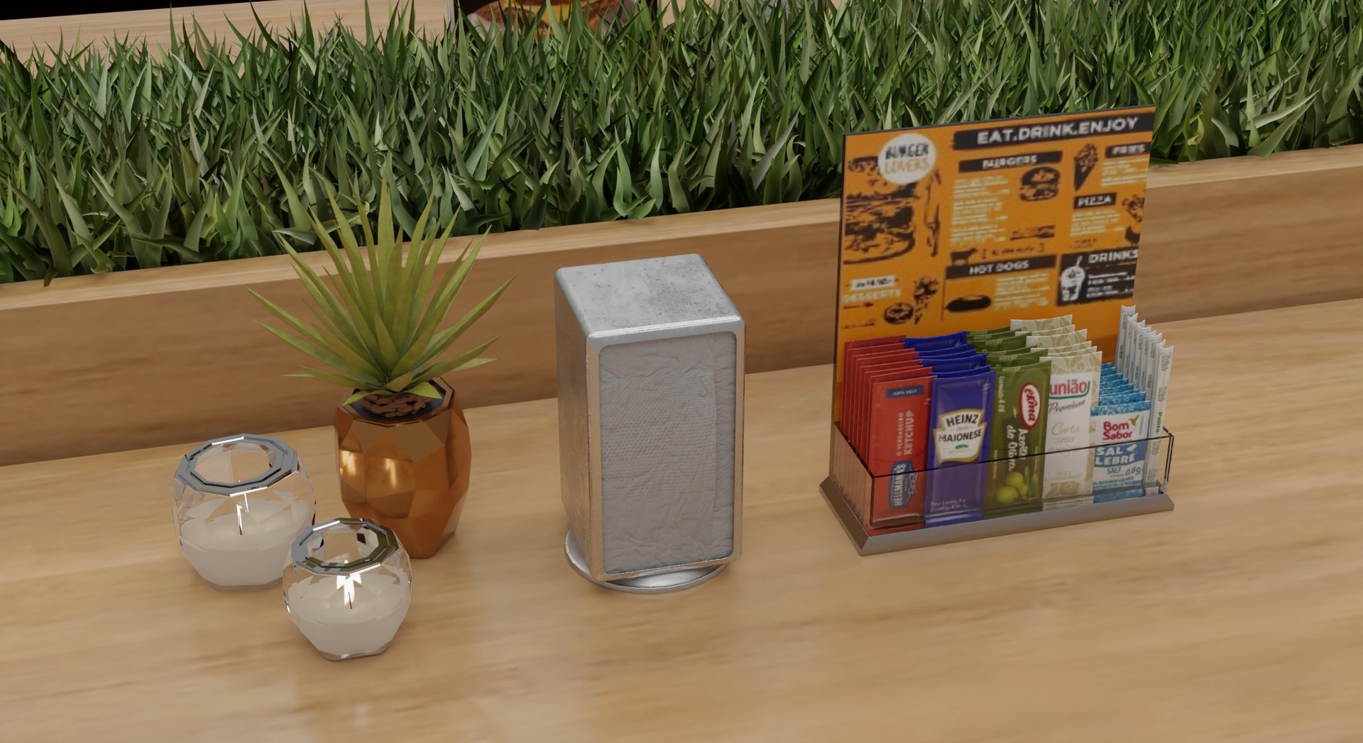 Food Court Table Model - TurboSquid 2223651