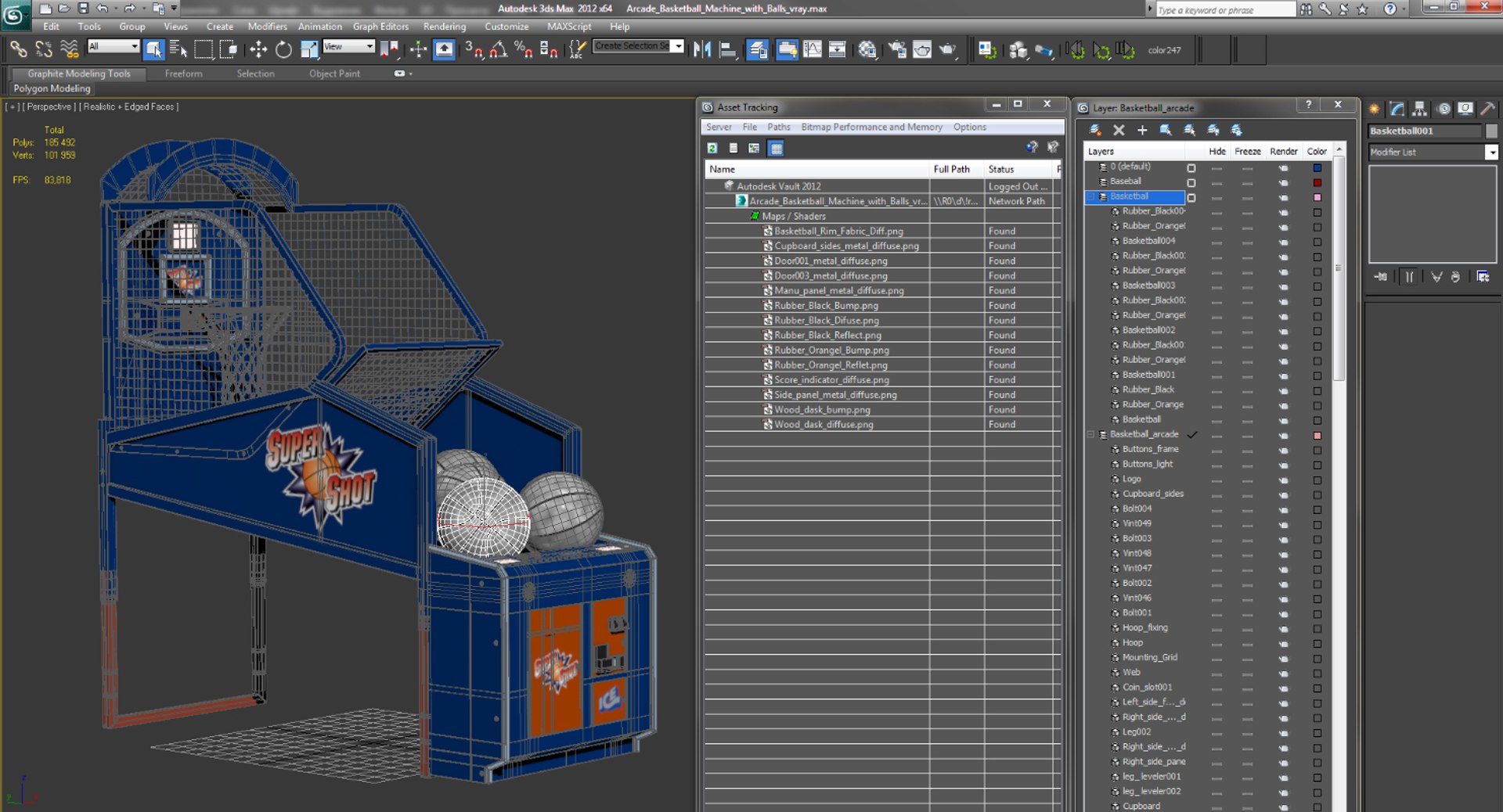Arcade basketball machine balls 3D model - TurboSquid 1255238