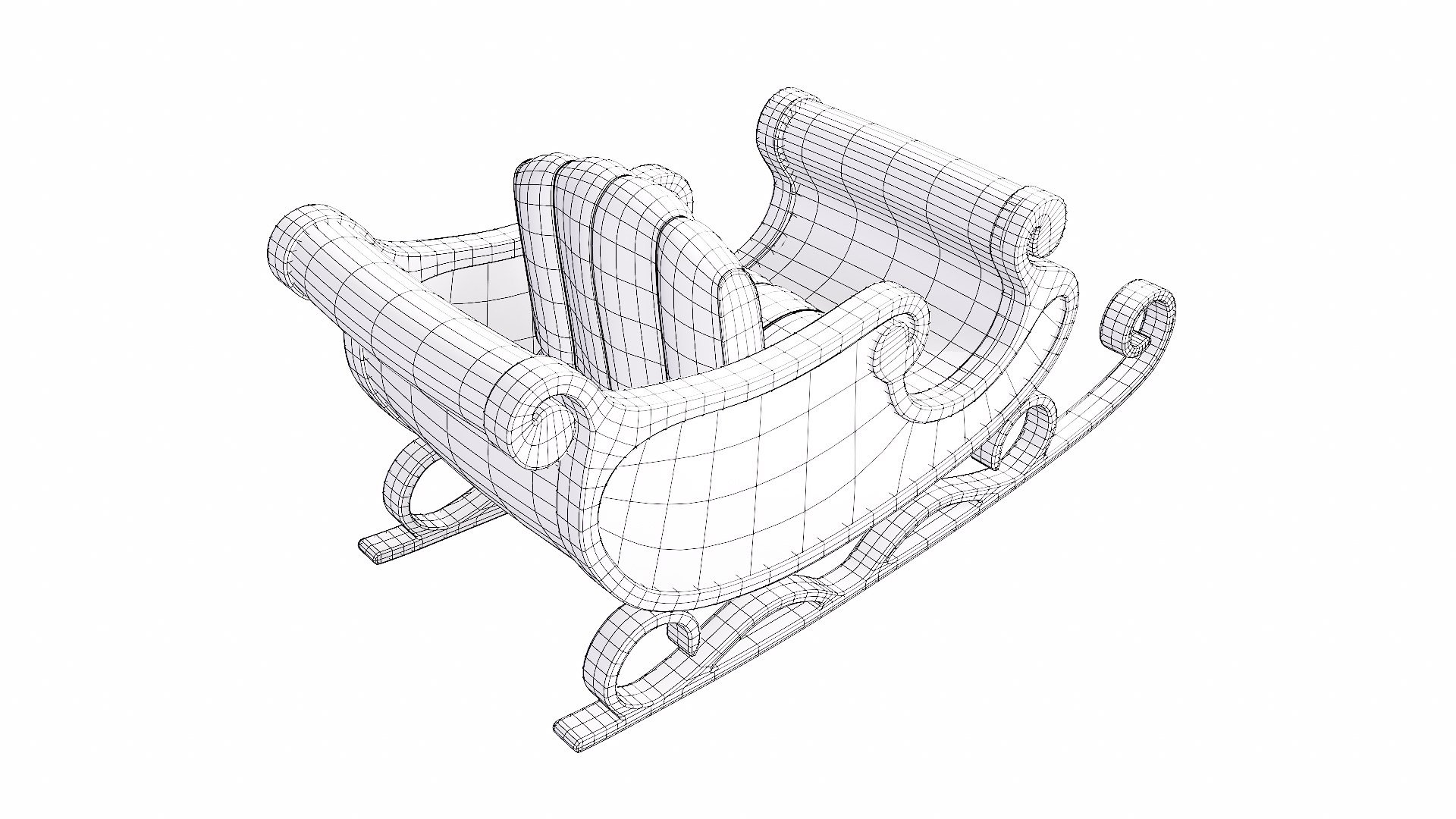 3D Christmas reindeer sleigh 3d model model - TurboSquid 2147577