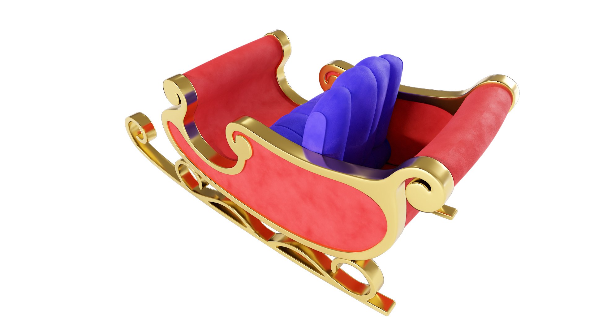 3D Christmas reindeer sleigh 3d model model - TurboSquid 2147577