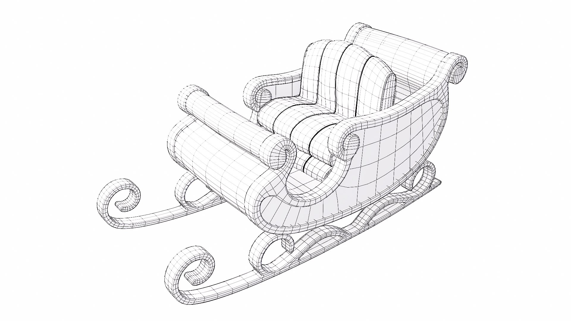 3D Christmas reindeer sleigh 3d model model - TurboSquid 2147577