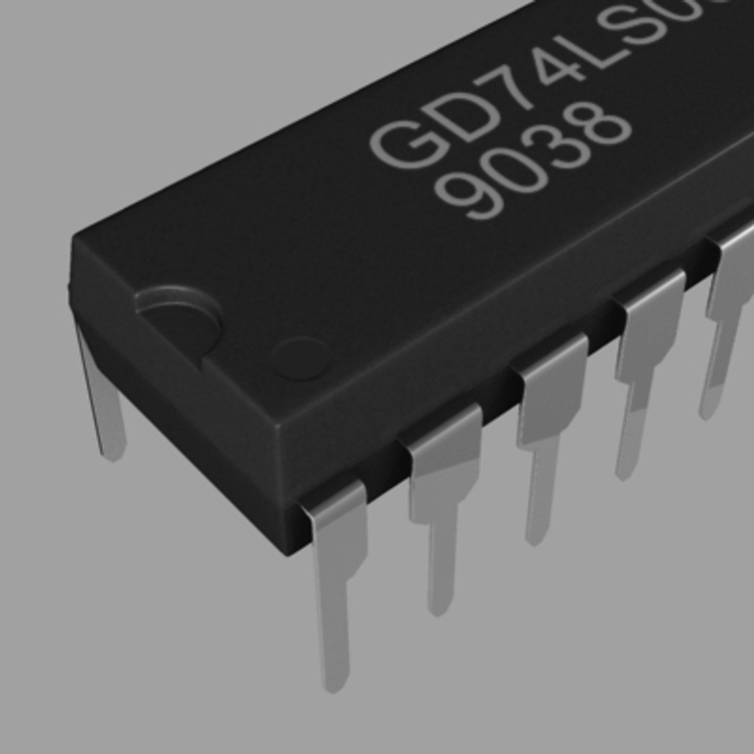 3d Microchip Dip16 Model