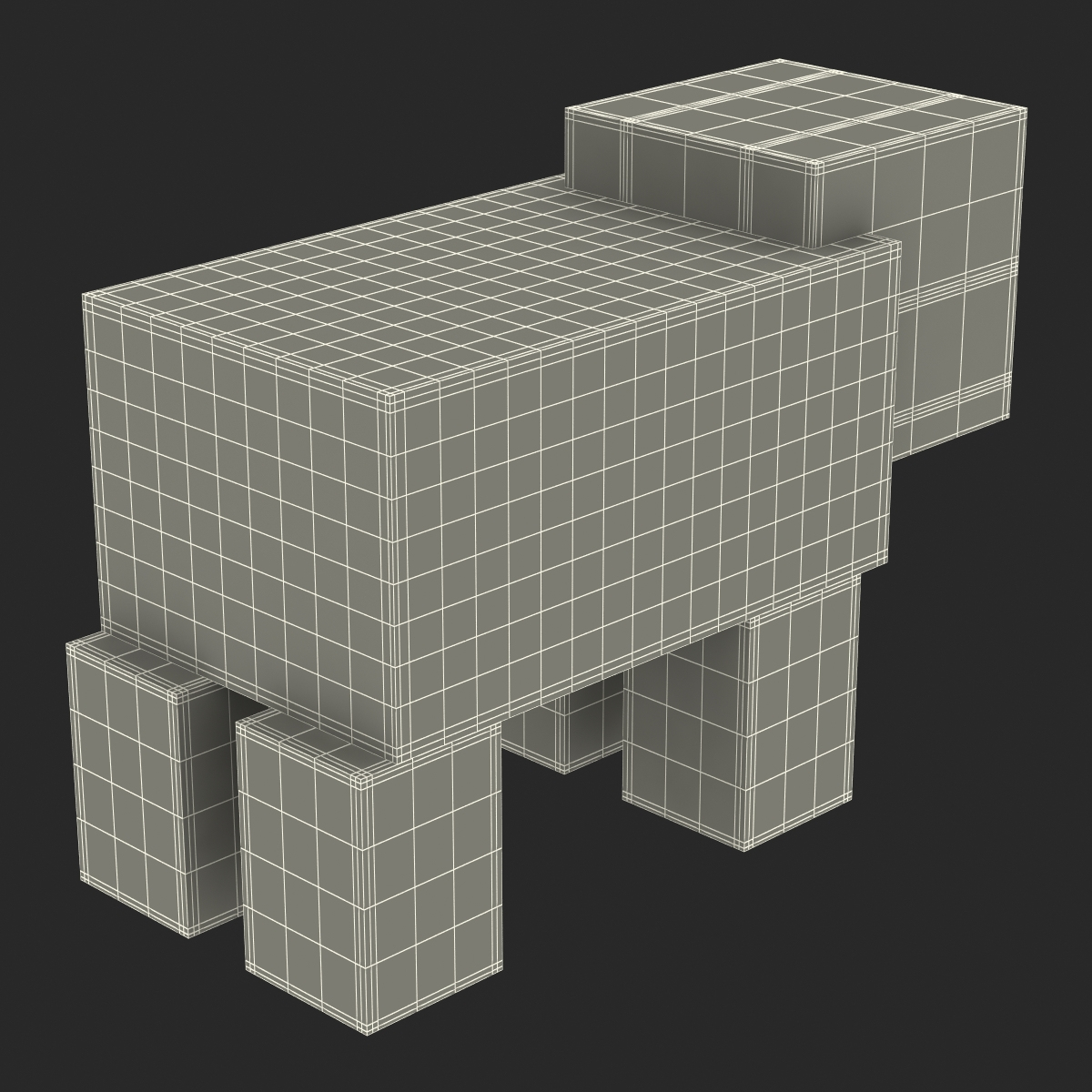 minecraft pig 3d model