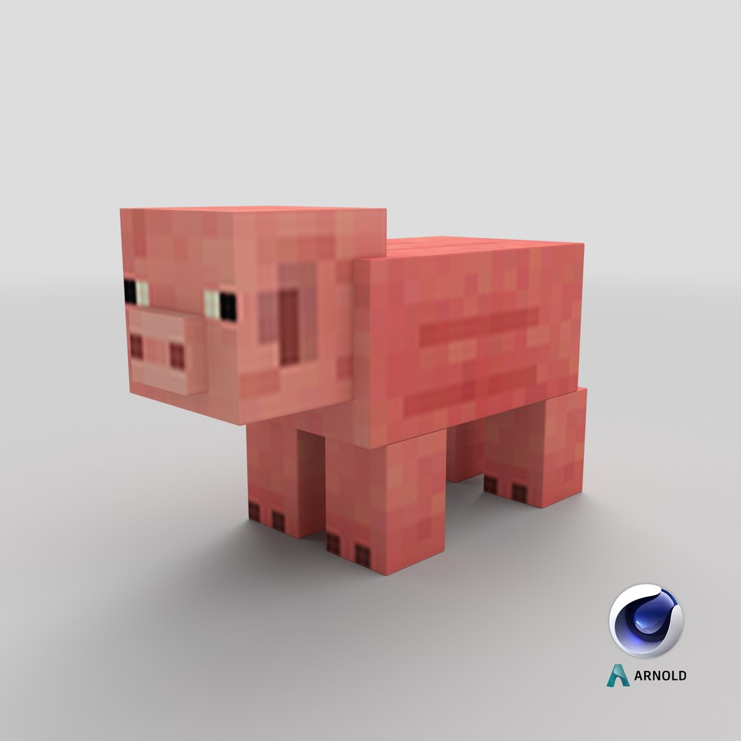 minecraft pig 3d model
