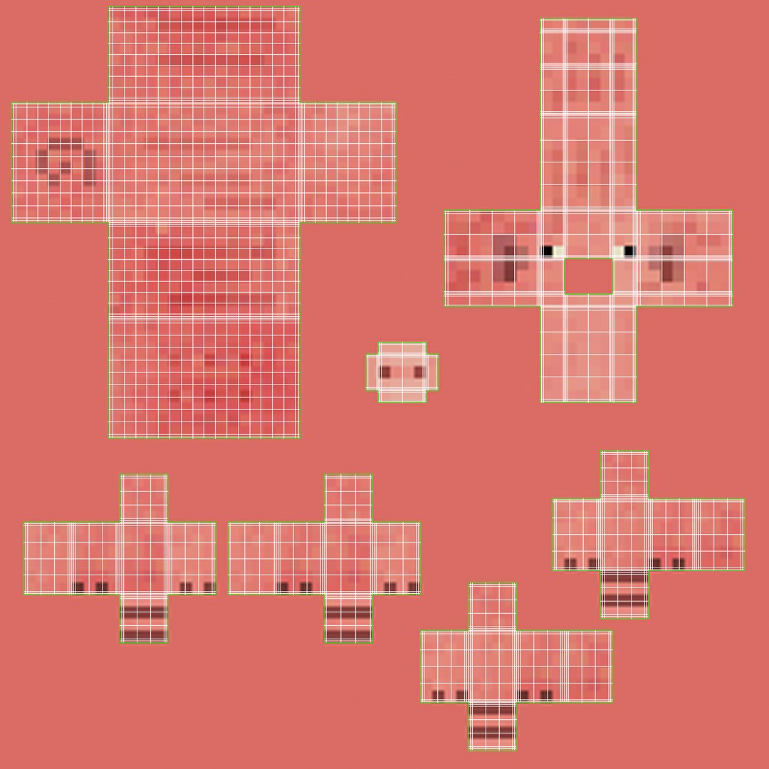 Minecraft Pig 3d Model