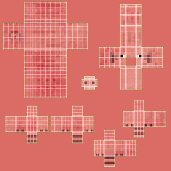 minecraft pig 3d model
