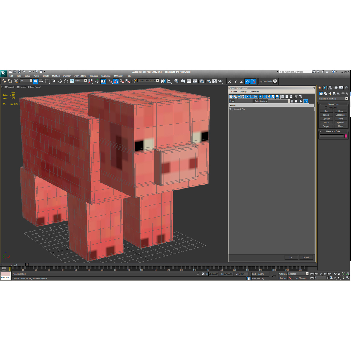minecraft pig 3d model