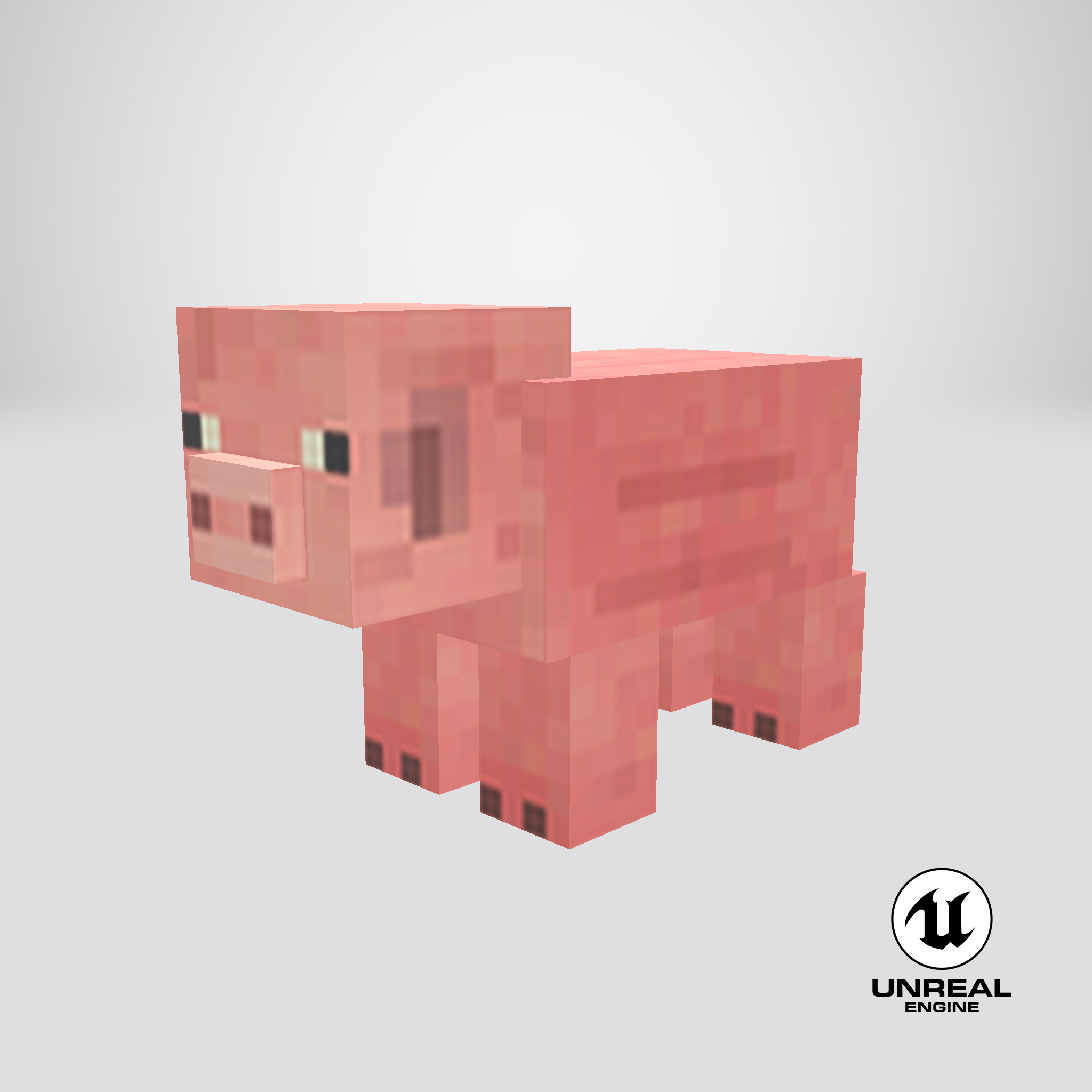 minecraft pig 3d model
