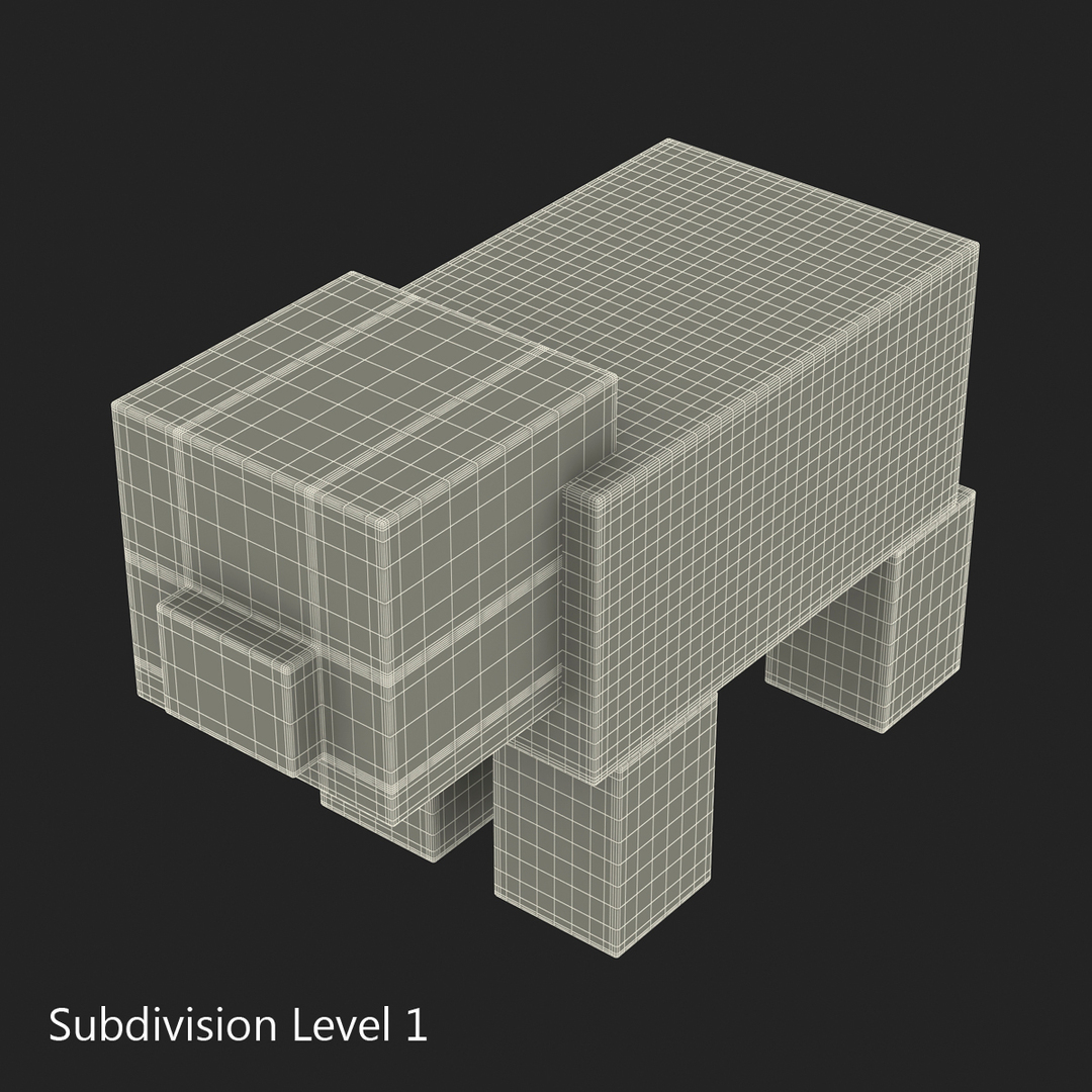 minecraft pig 3d model