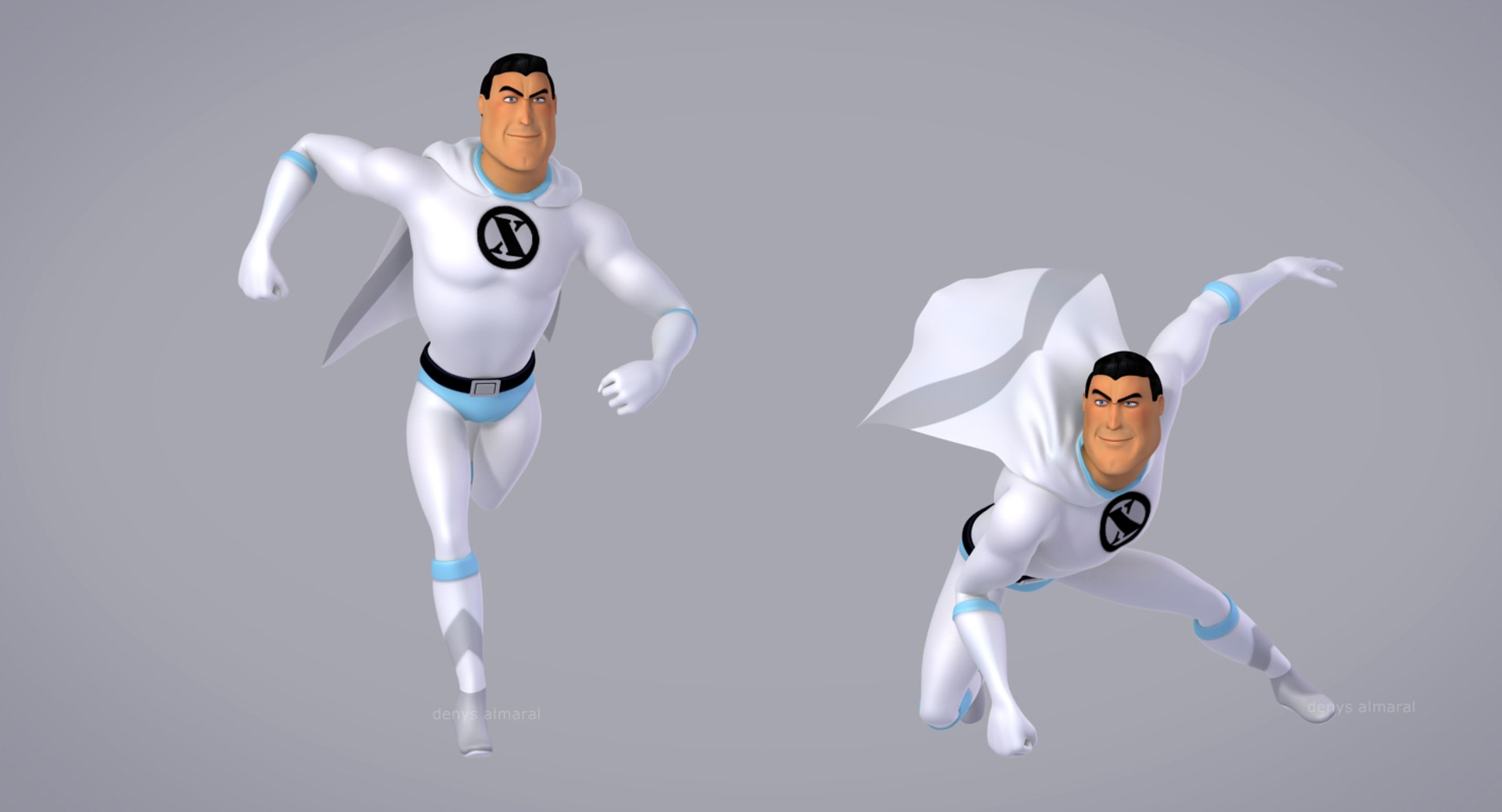 3d Rigged Cartoon Classic Superhero Model
