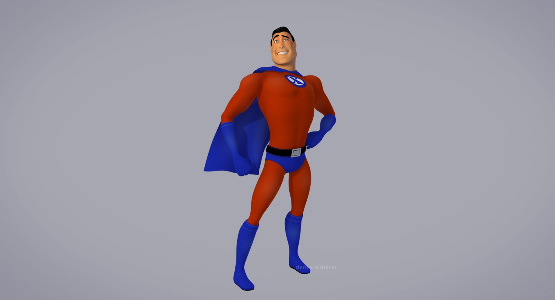 3d Rigged Cartoon Classic Superhero Model