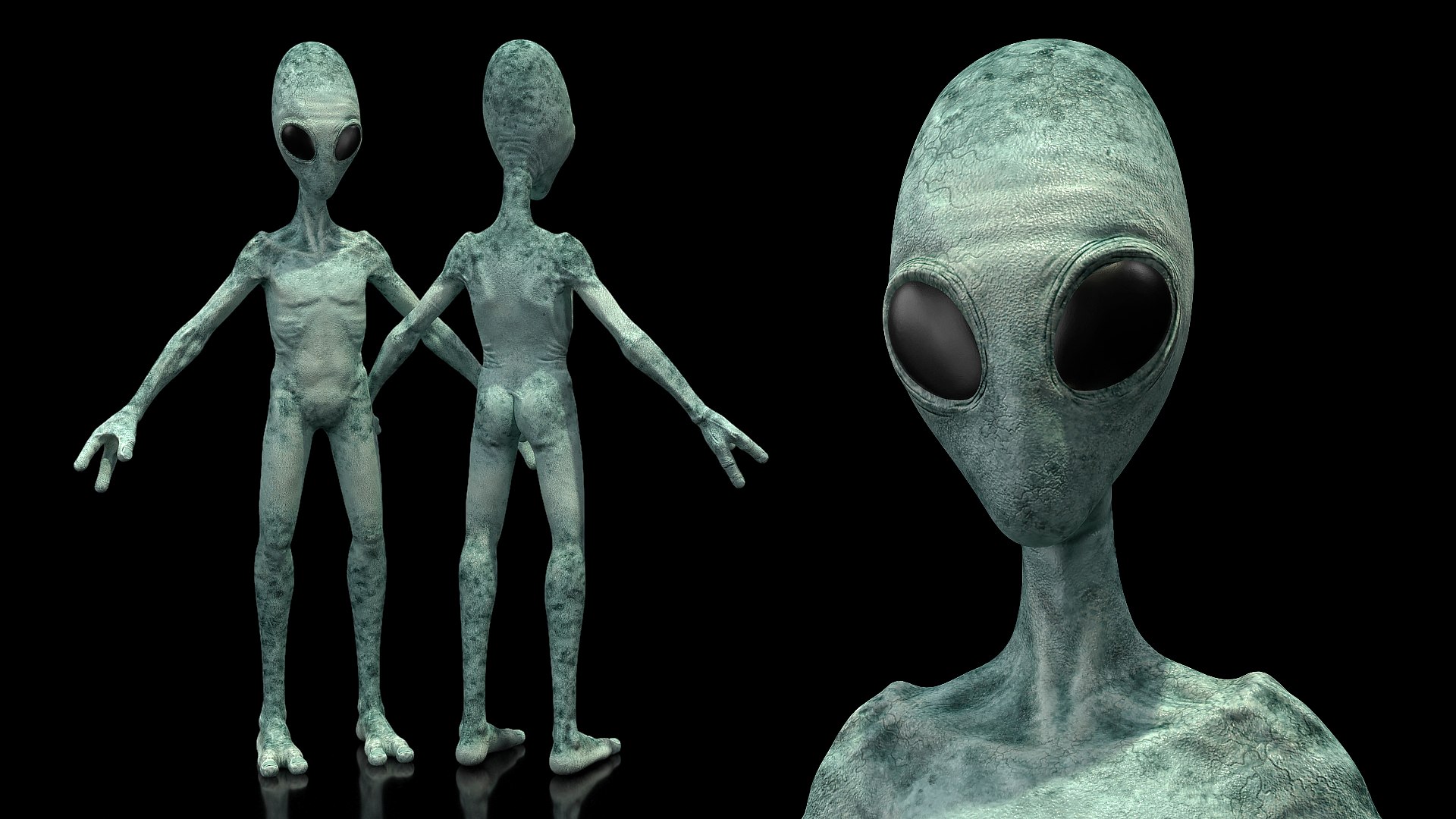 3D Extraterrestrial Alien T Pose - TurboSquid 1628889