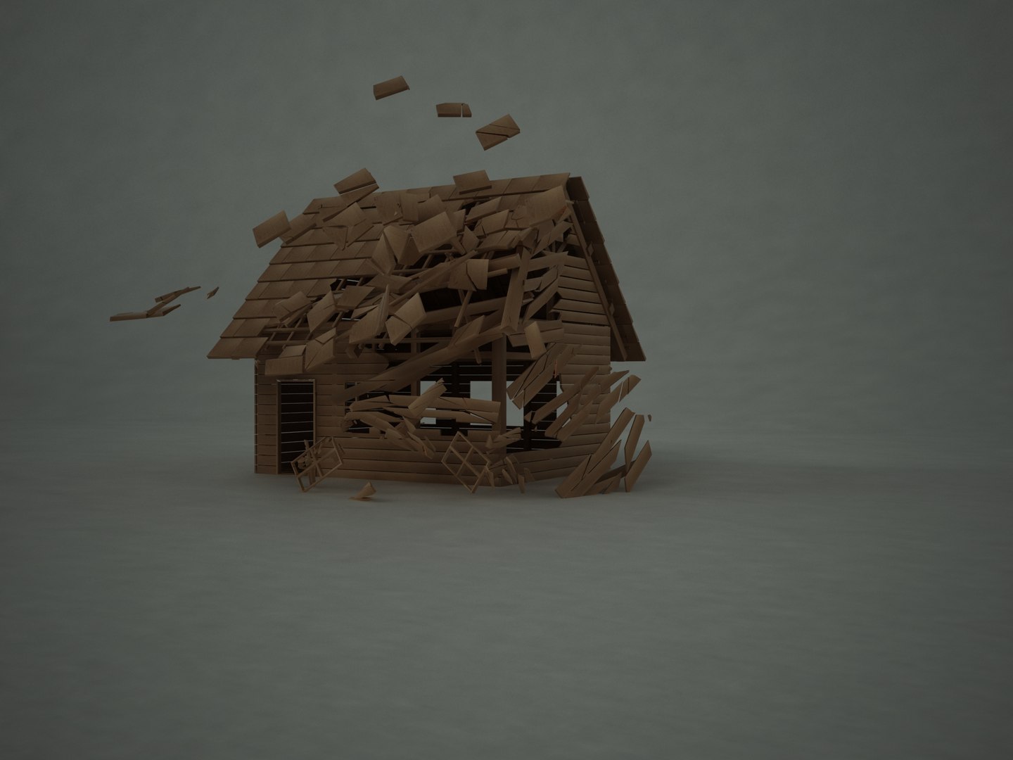 Exploding House Animation 3d Model