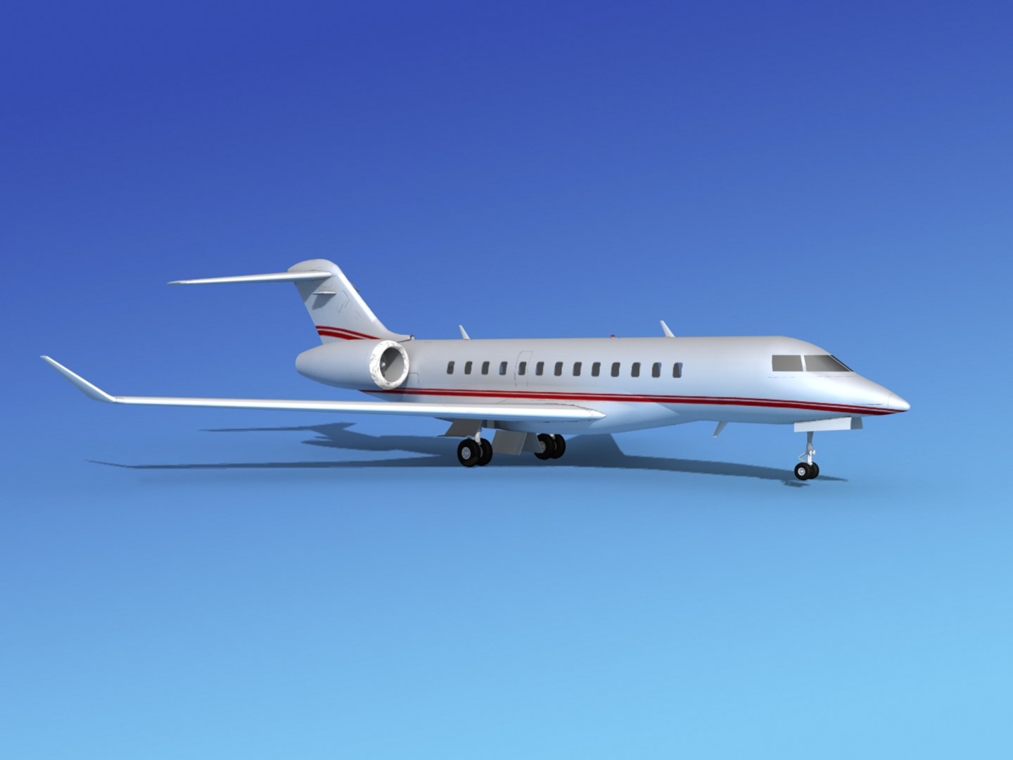 Turbines Bombardier Global Express 3d Model