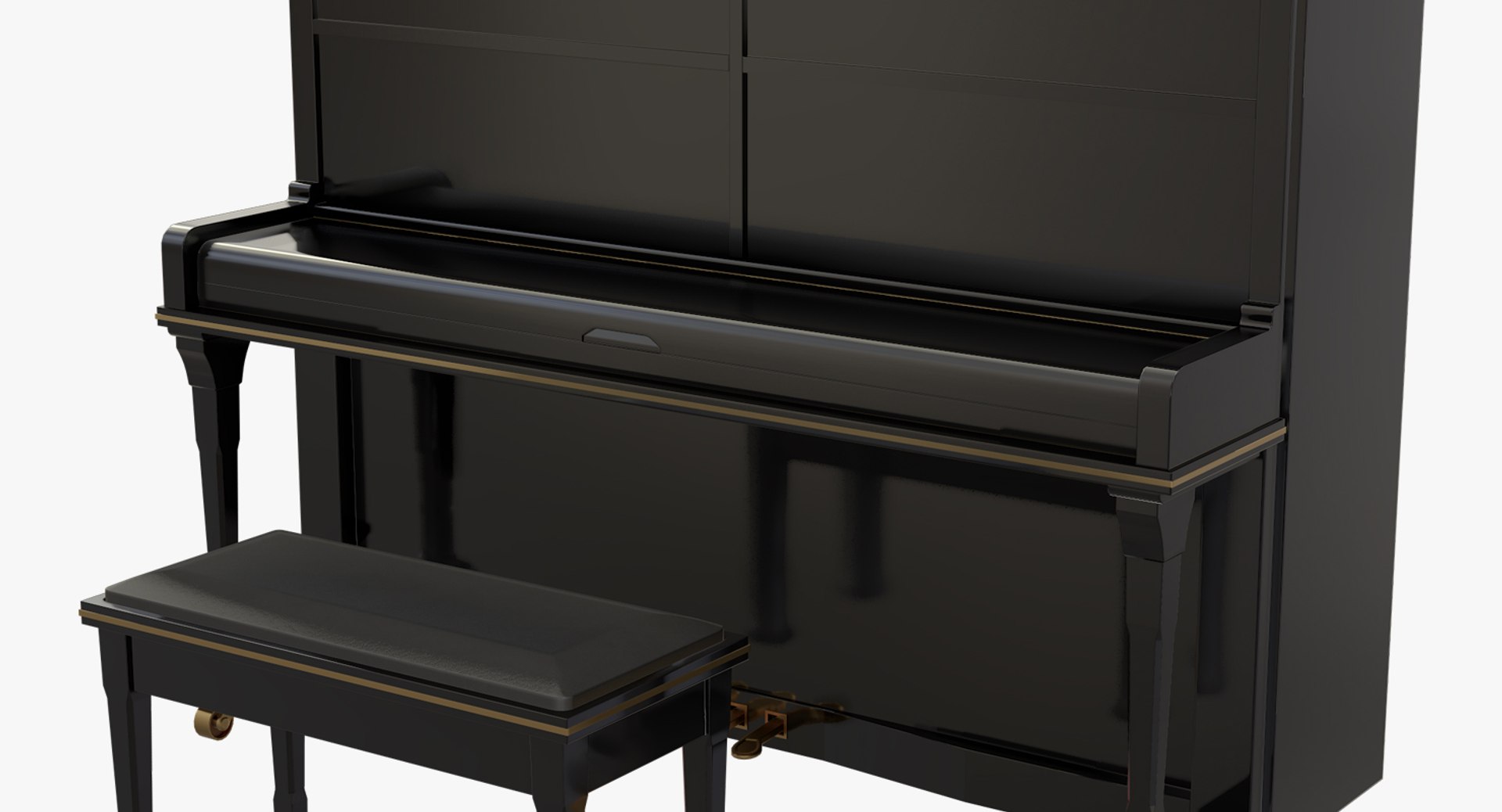 Realistic Upright Piano 3D Model - TurboSquid 1515710