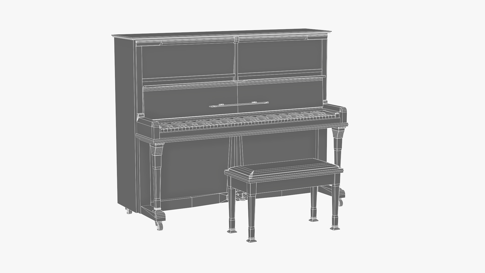 Realistic Upright Piano 3D Model - TurboSquid 1515710