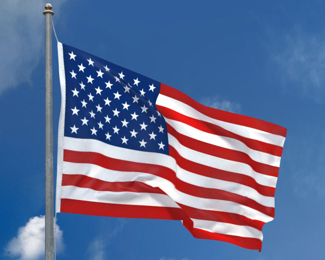 3d model of realistic flag