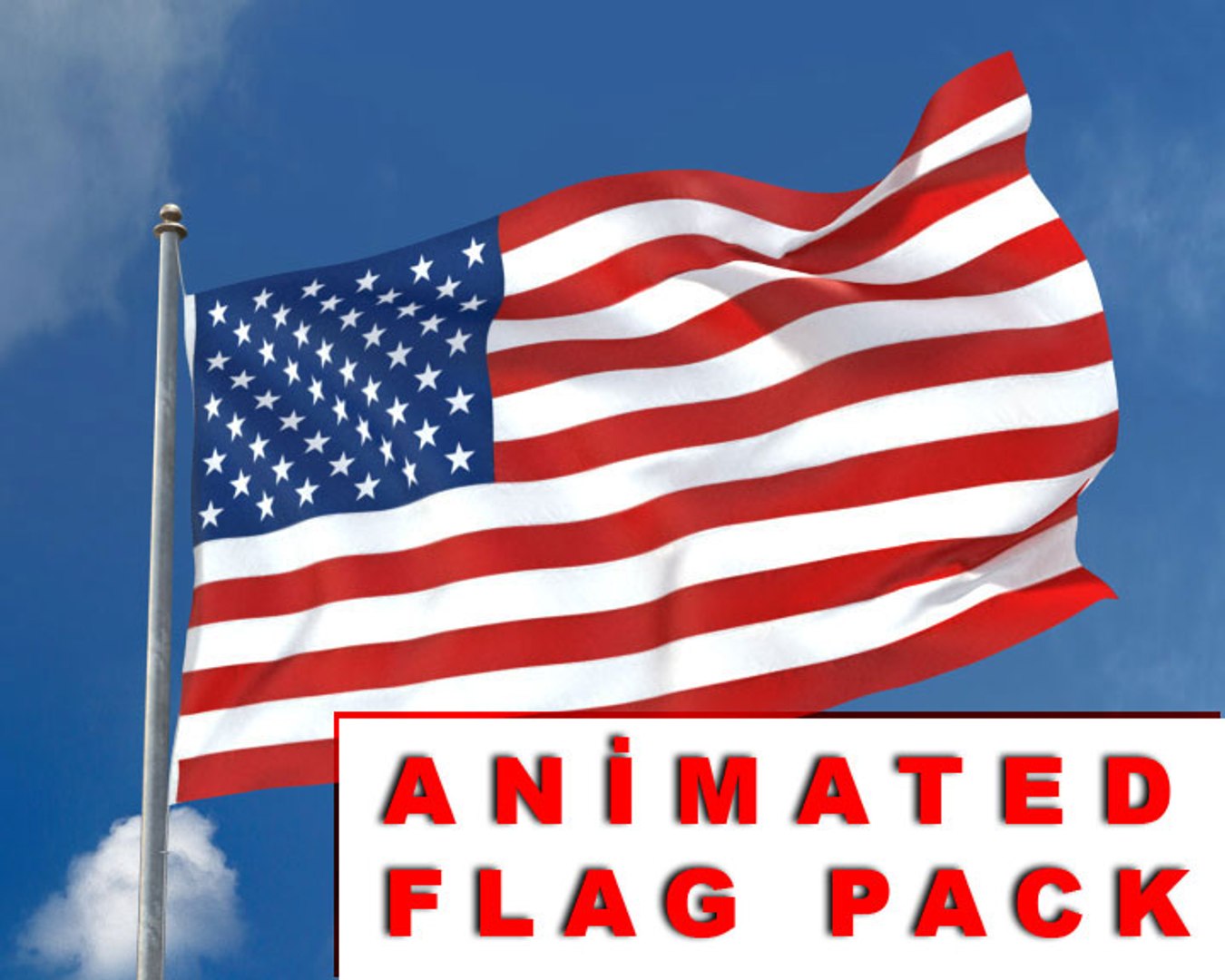 3d model of realistic flag