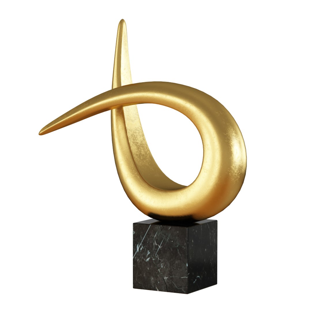 Modern Table Sculpture Gold 3D Model - TurboSquid 1308920