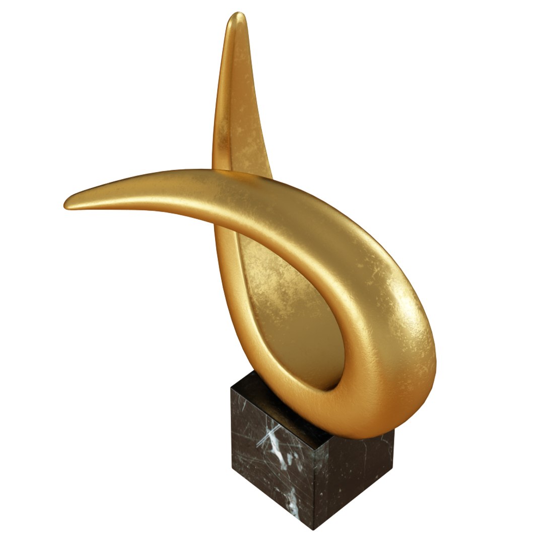 Modern Table Sculpture Gold 3D Model - TurboSquid 1308920