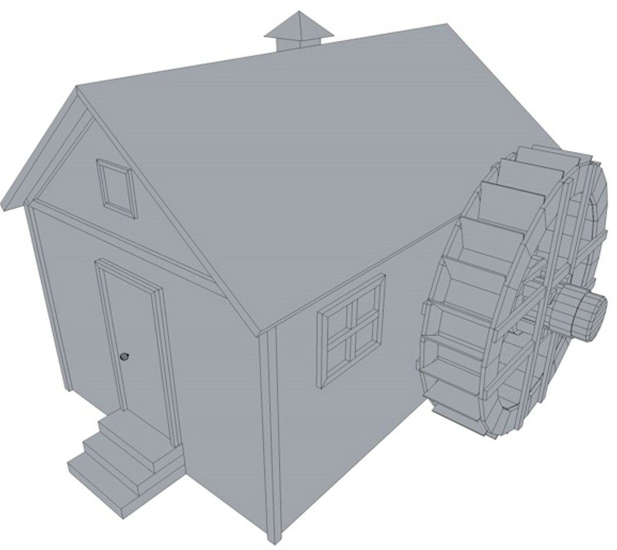 Watermill House 3d Model
