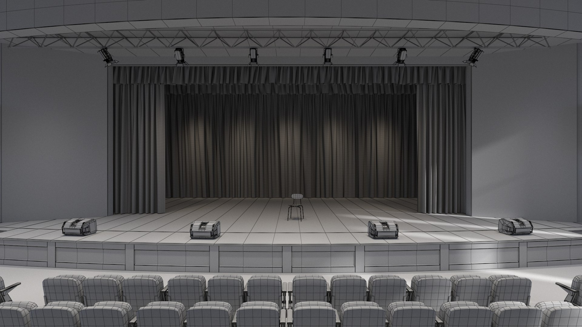 Assembly theatre hall interior 3D model - TurboSquid 1445710