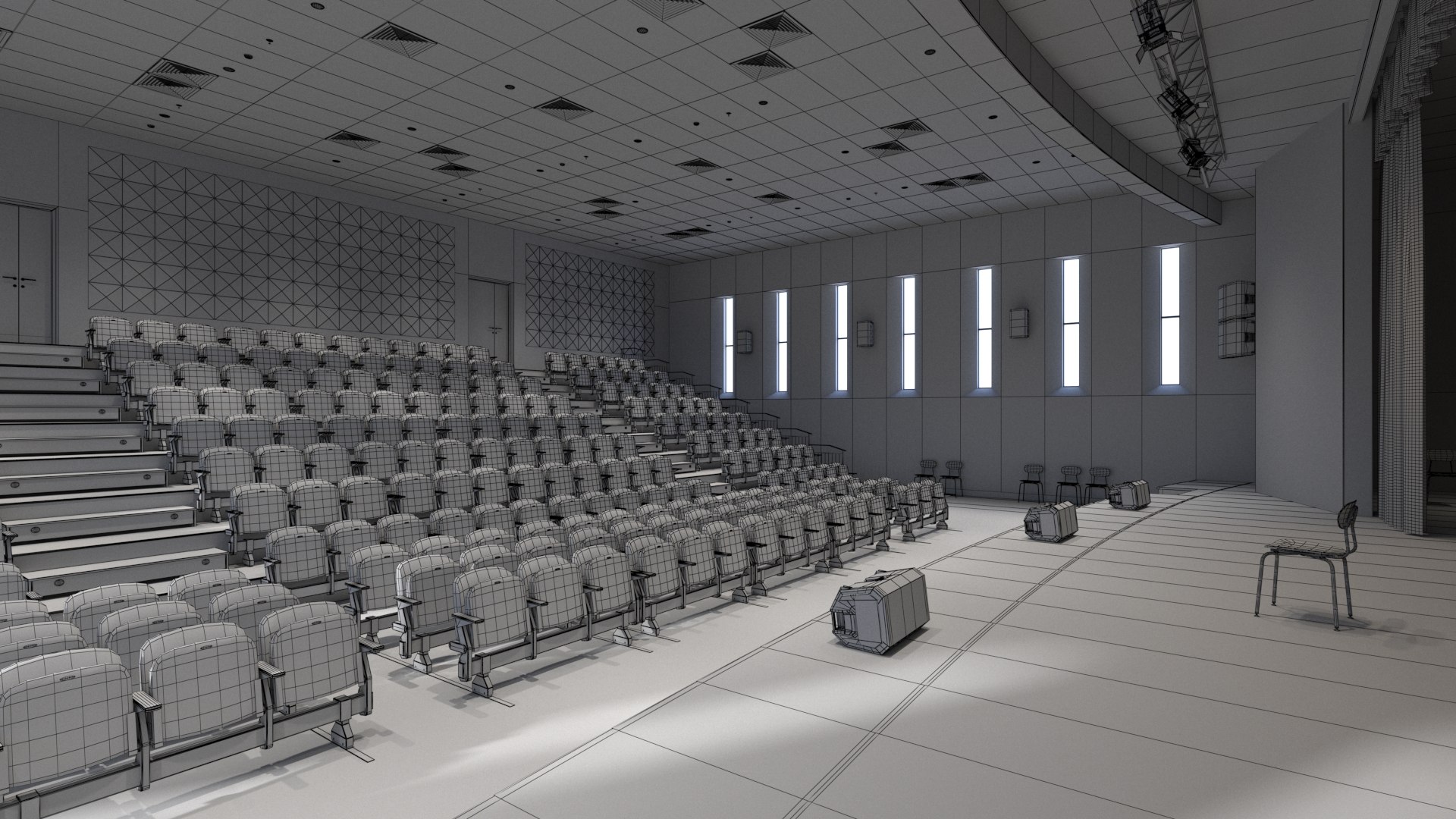 Assembly theatre hall interior 3D model - TurboSquid 1445710