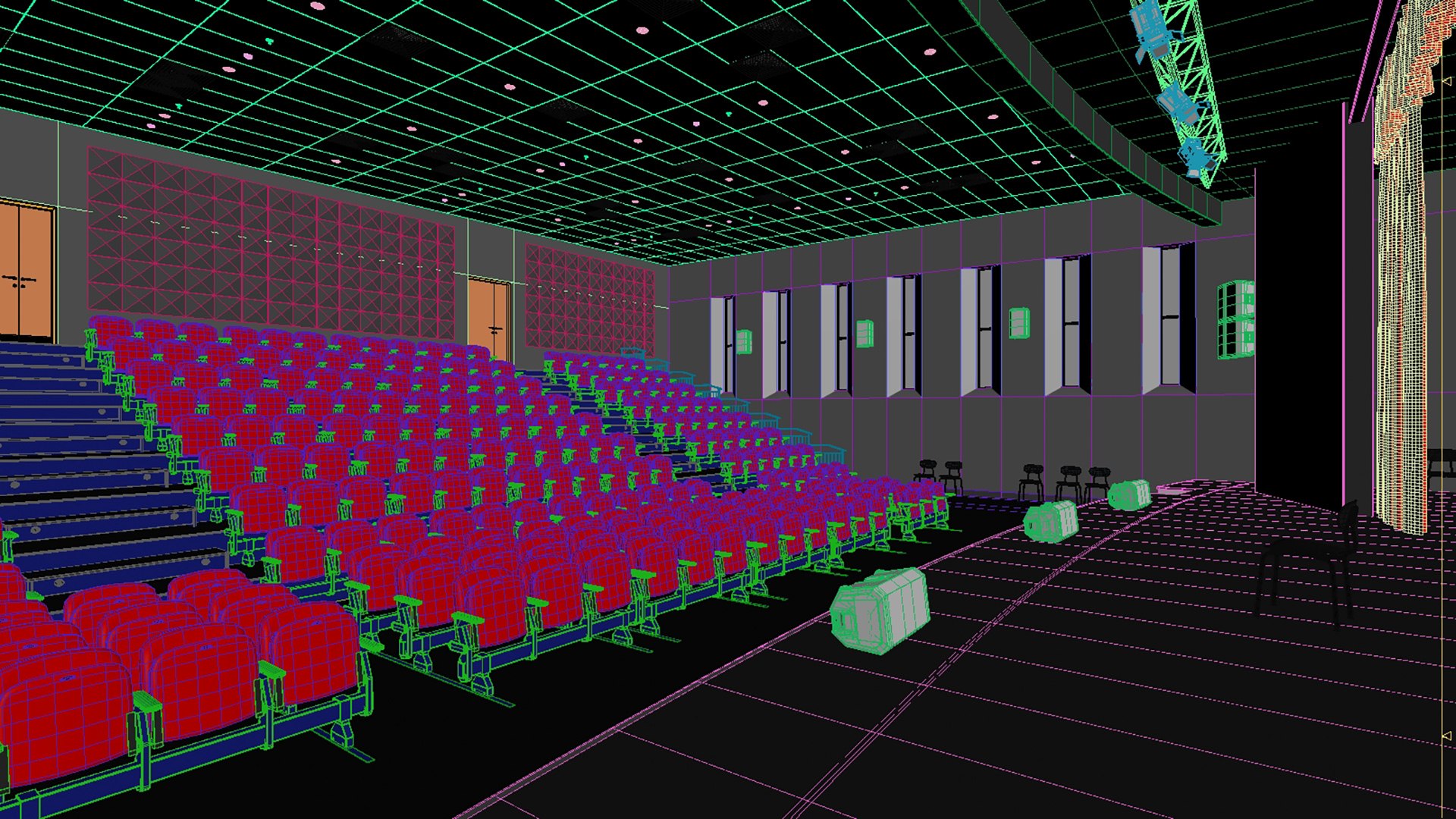 Assembly theatre hall interior 3D model - TurboSquid 1445710