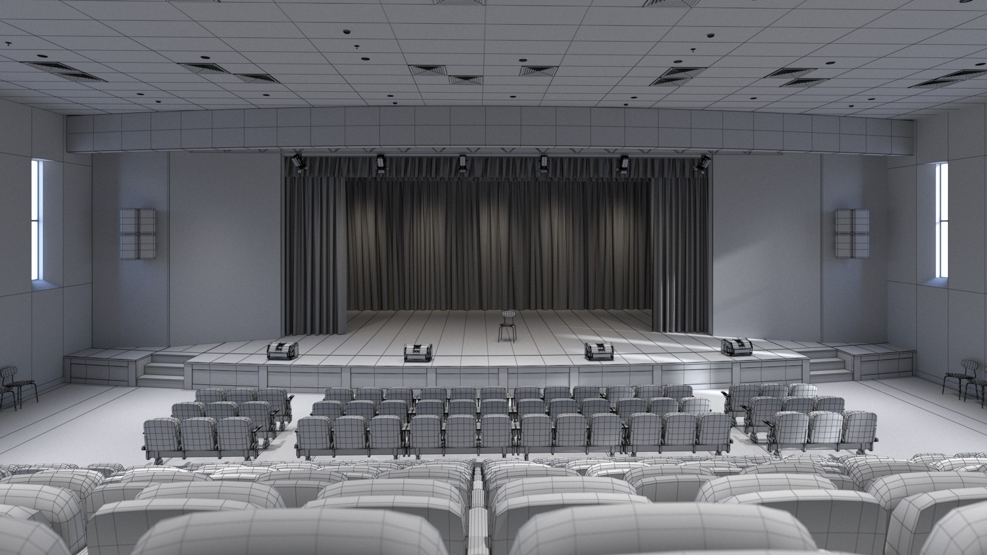 Assembly theatre hall interior 3D model - TurboSquid 1445710