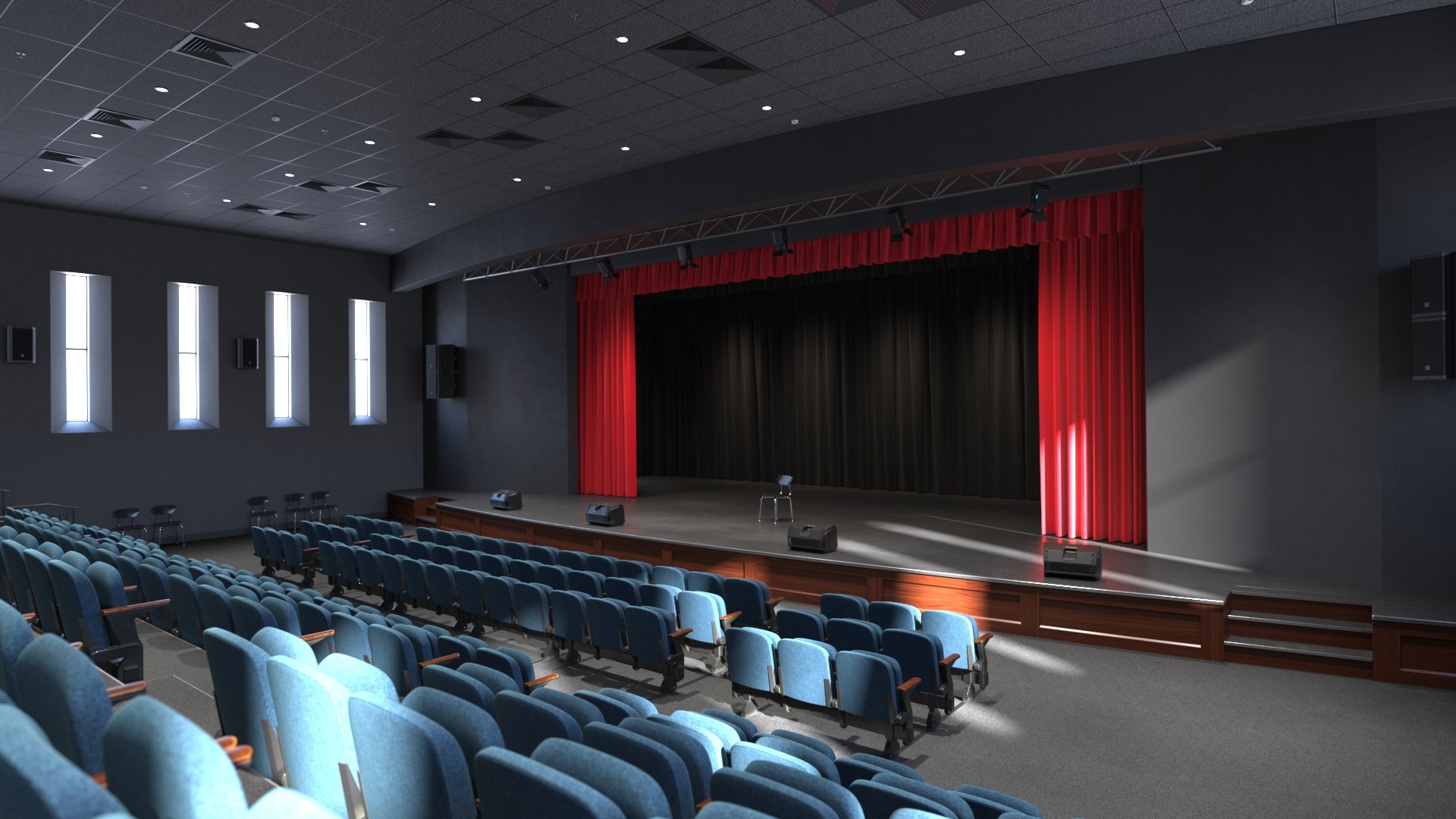 Assembly theatre hall interior 3D model - TurboSquid 1445710