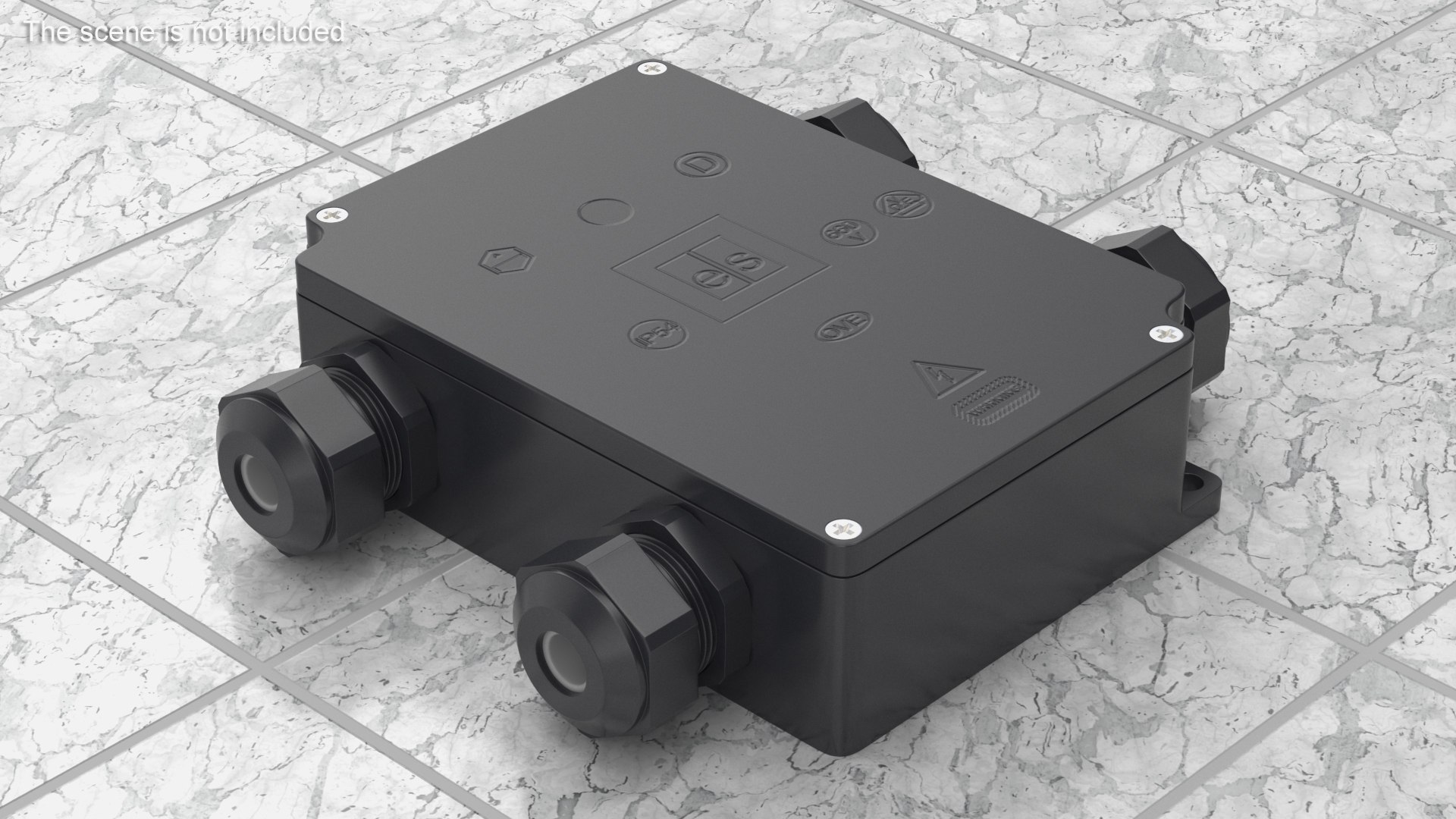 3D Black Closed Junction Box for 4 Wires - TurboSquid 1910045