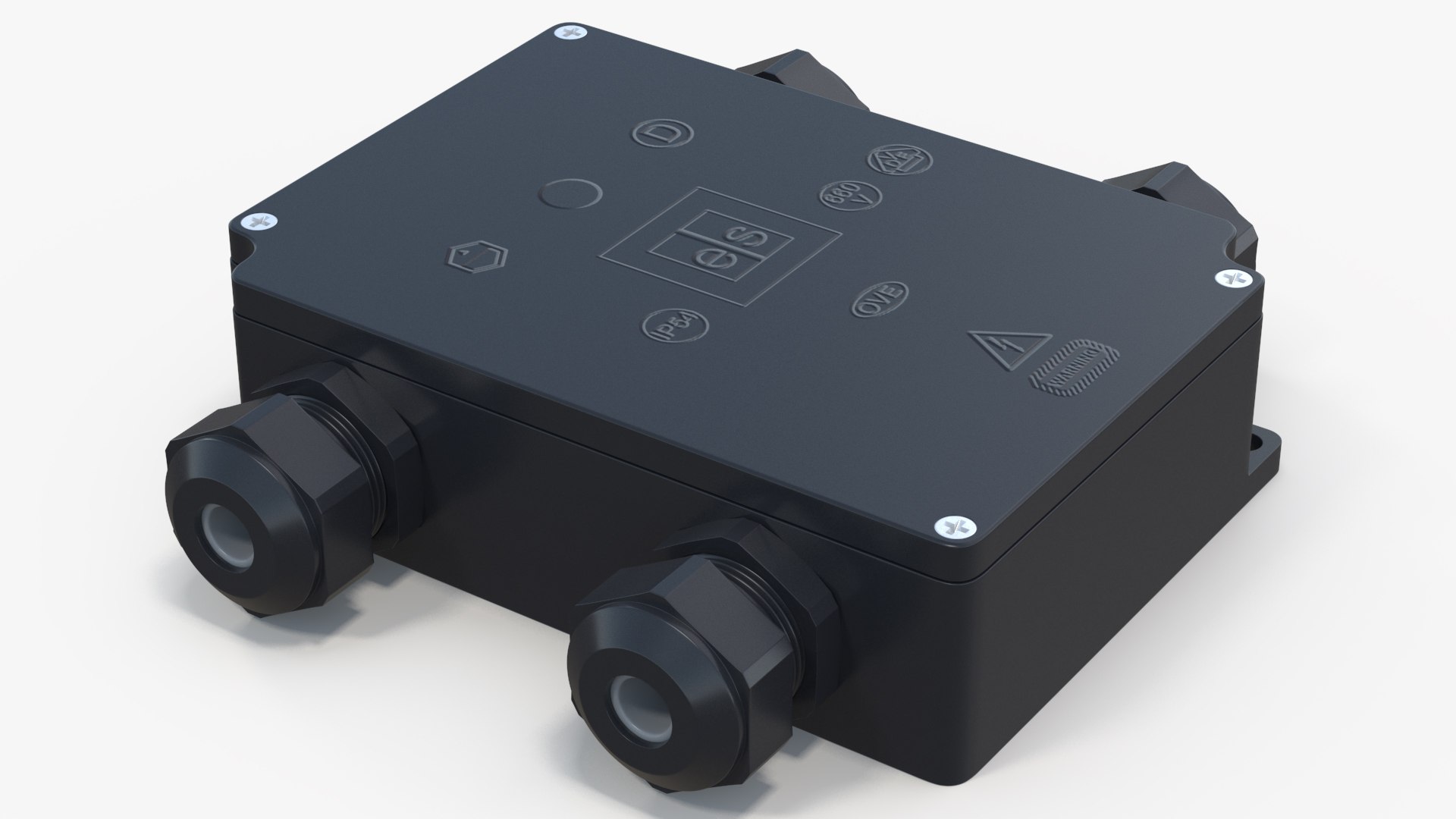 3D Black Closed Junction Box for 4 Wires - TurboSquid 1910045