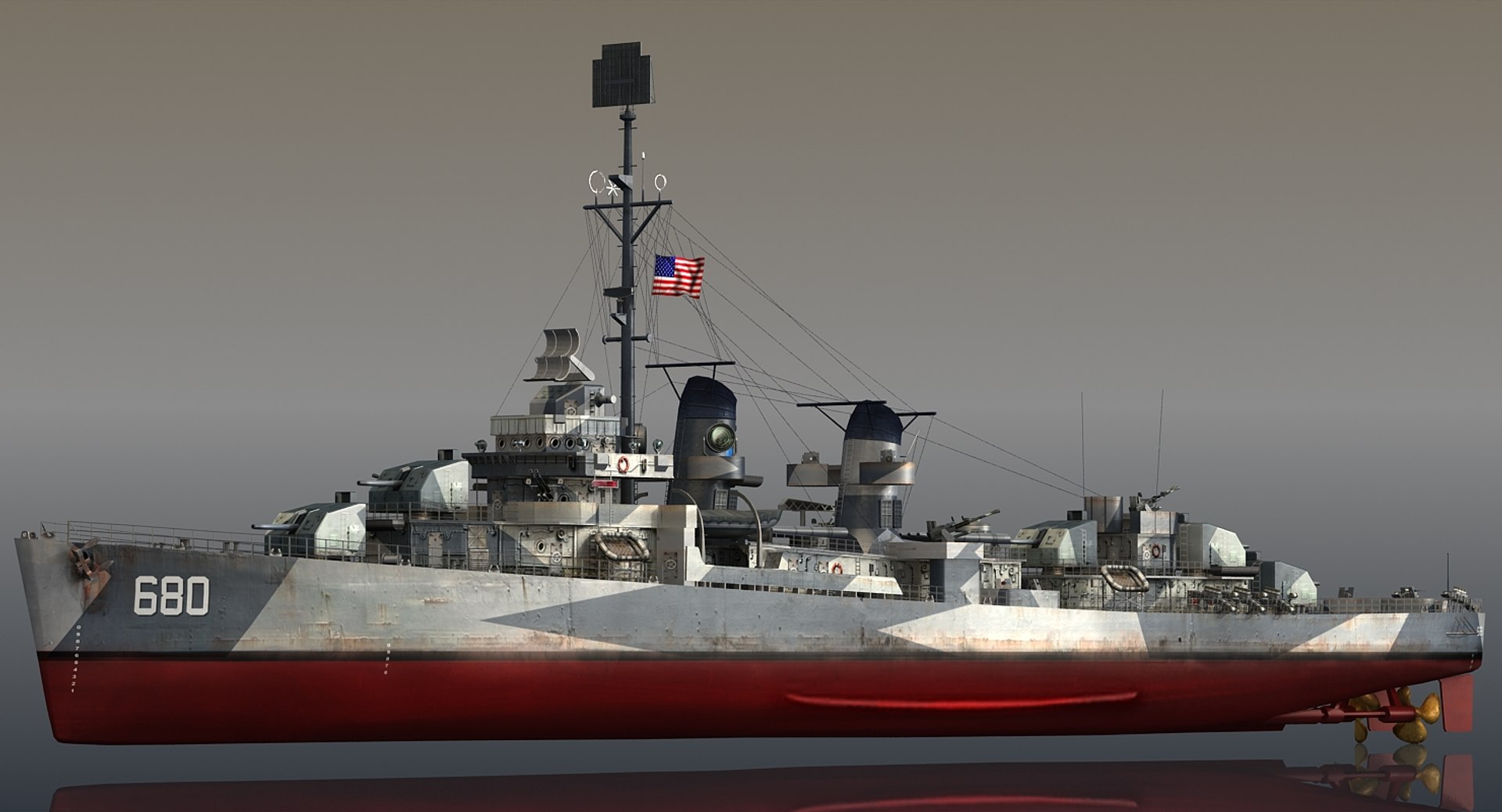 3D blue devil uss melvin - TurboSquid 1222954