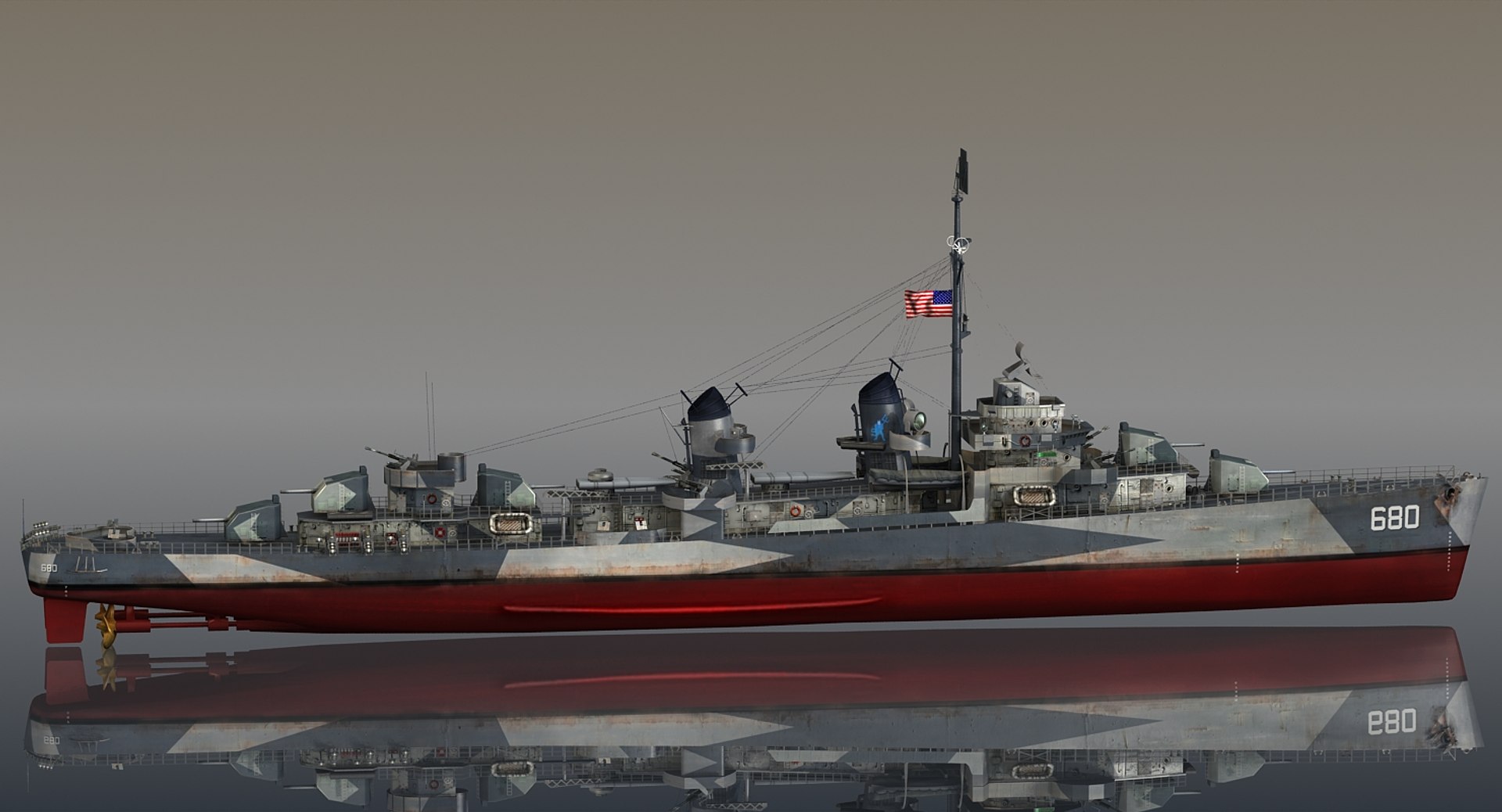 3D blue devil uss melvin - TurboSquid 1222954