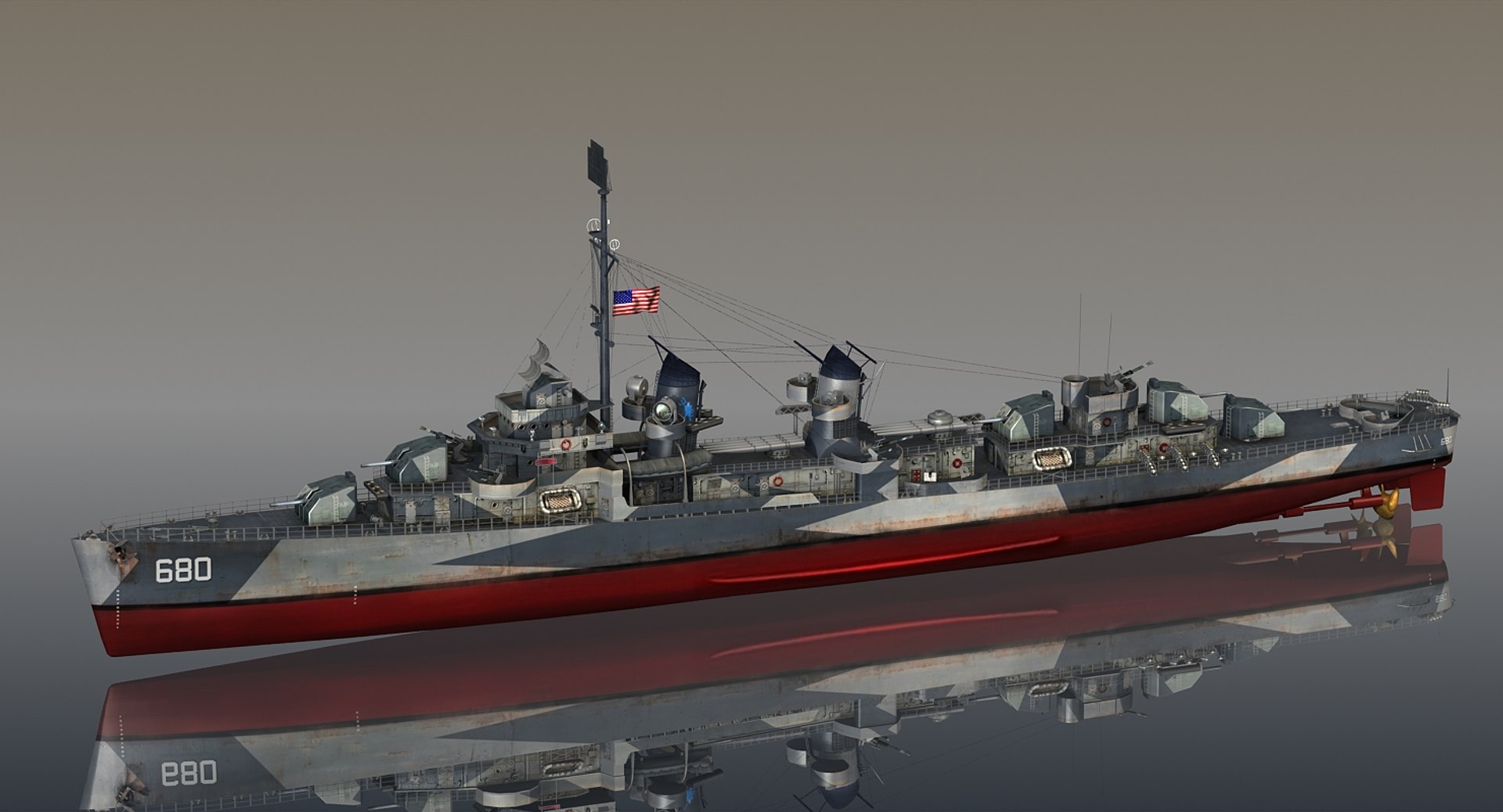 3D blue devil uss melvin - TurboSquid 1222954