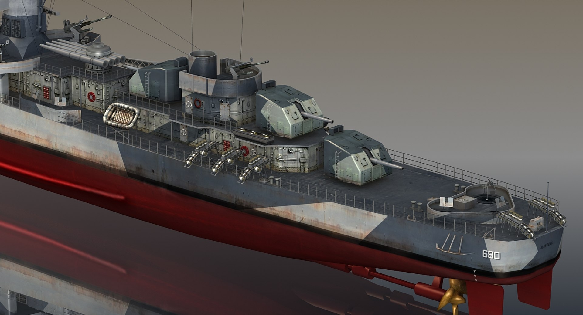 3D blue devil uss melvin - TurboSquid 1222954