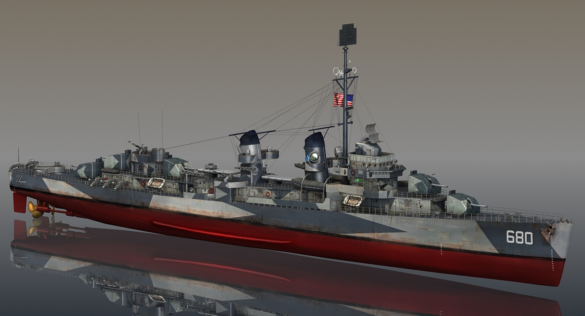 3D blue devil uss melvin - TurboSquid 1222954