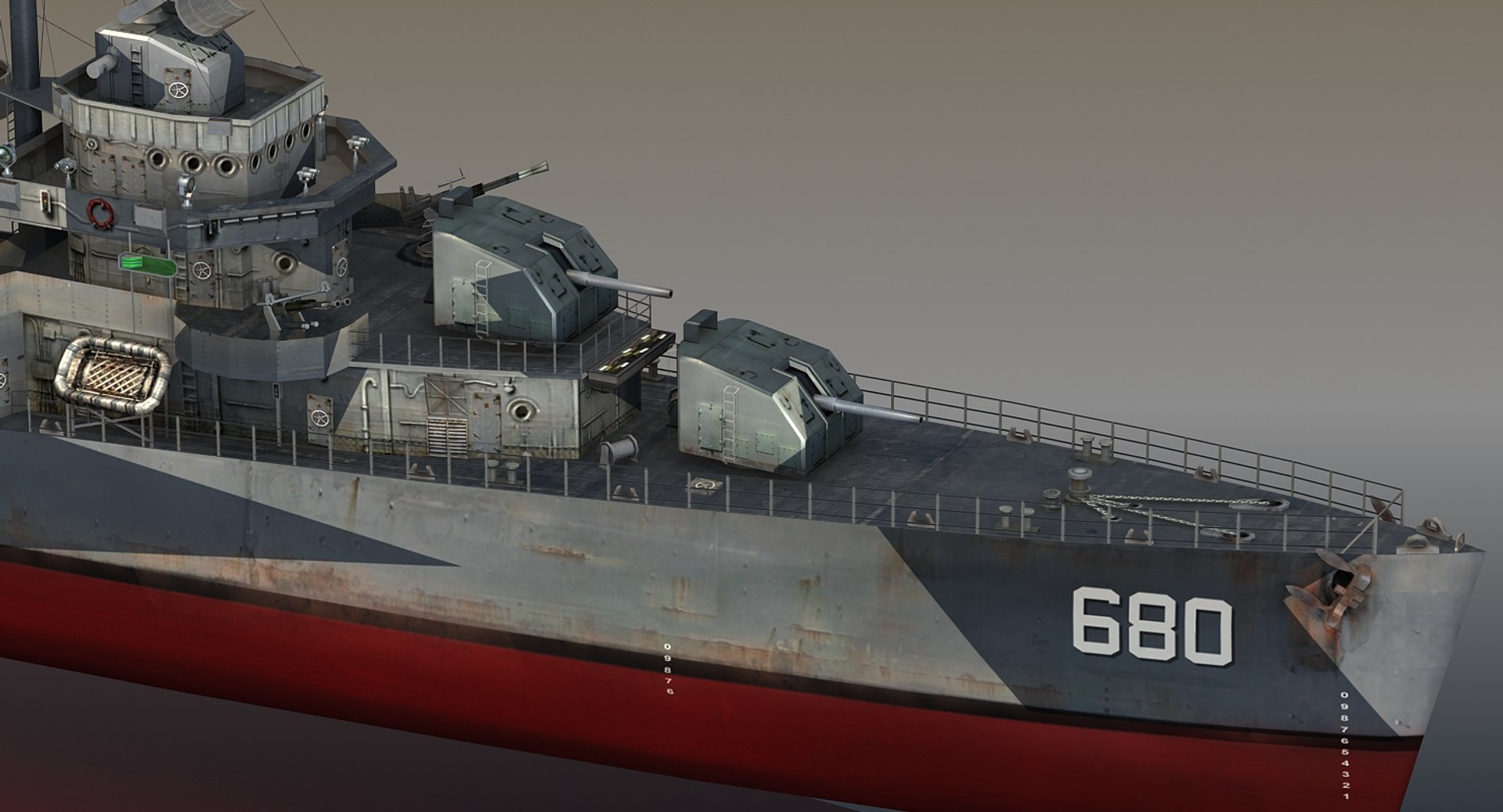 3D blue devil uss melvin - TurboSquid 1222954