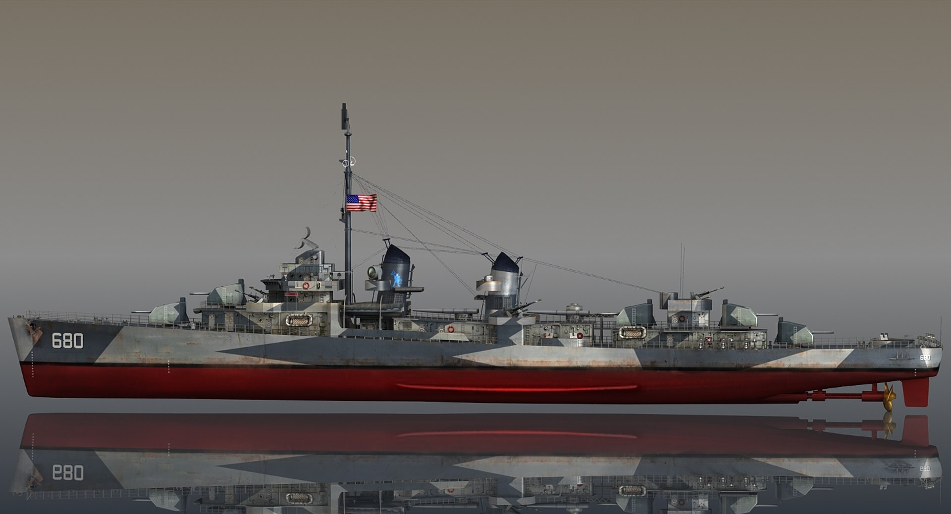 3D blue devil uss melvin - TurboSquid 1222954