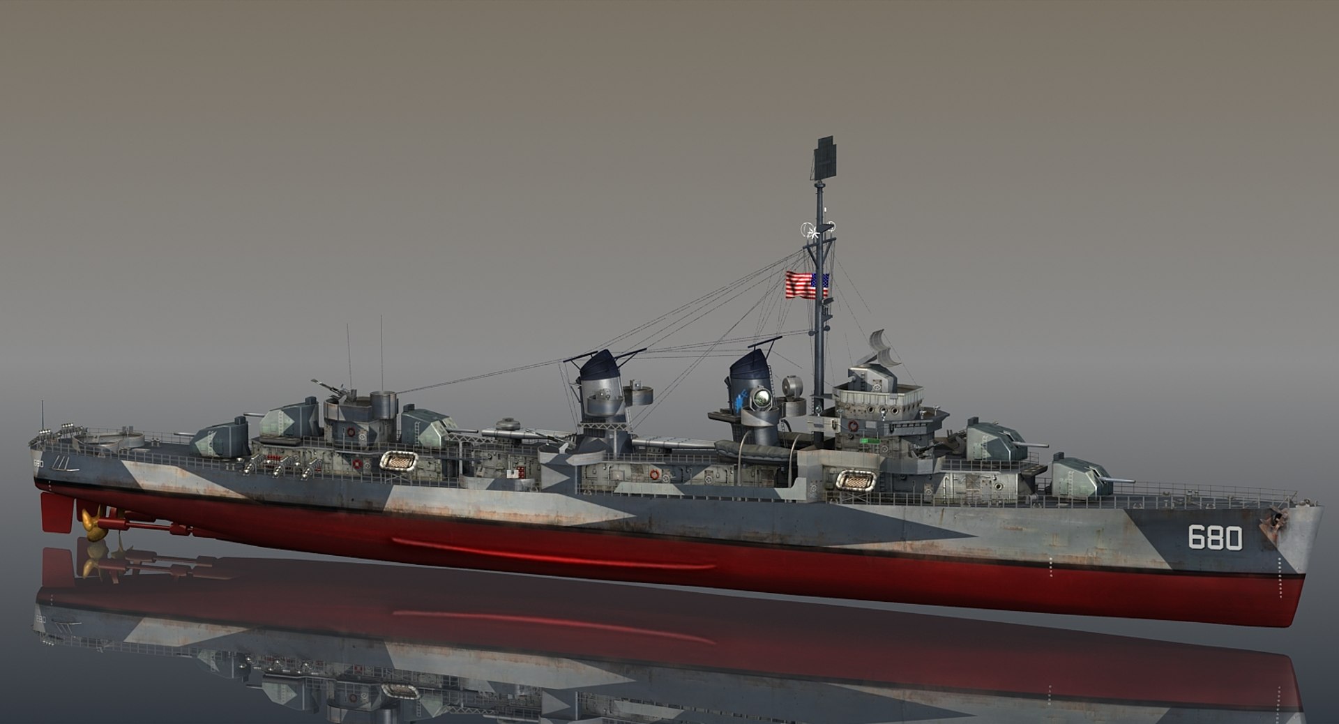 3D blue devil uss melvin - TurboSquid 1222954