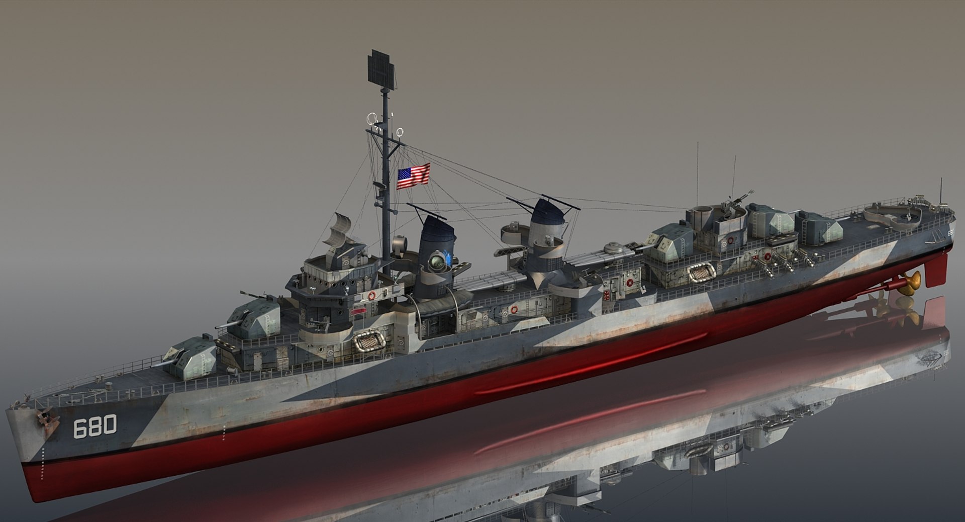 3D blue devil uss melvin - TurboSquid 1222954