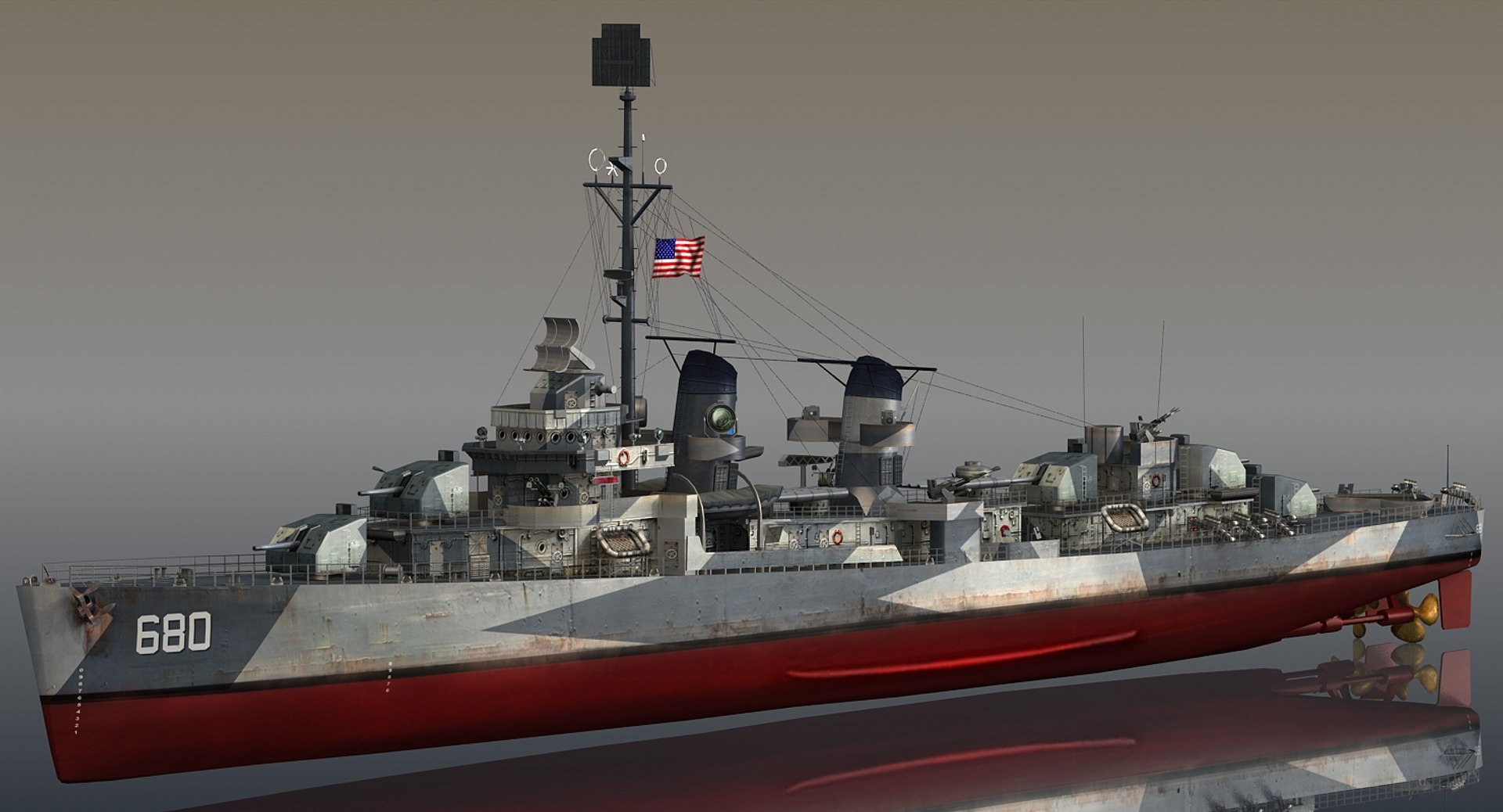 3D blue devil uss melvin - TurboSquid 1222954