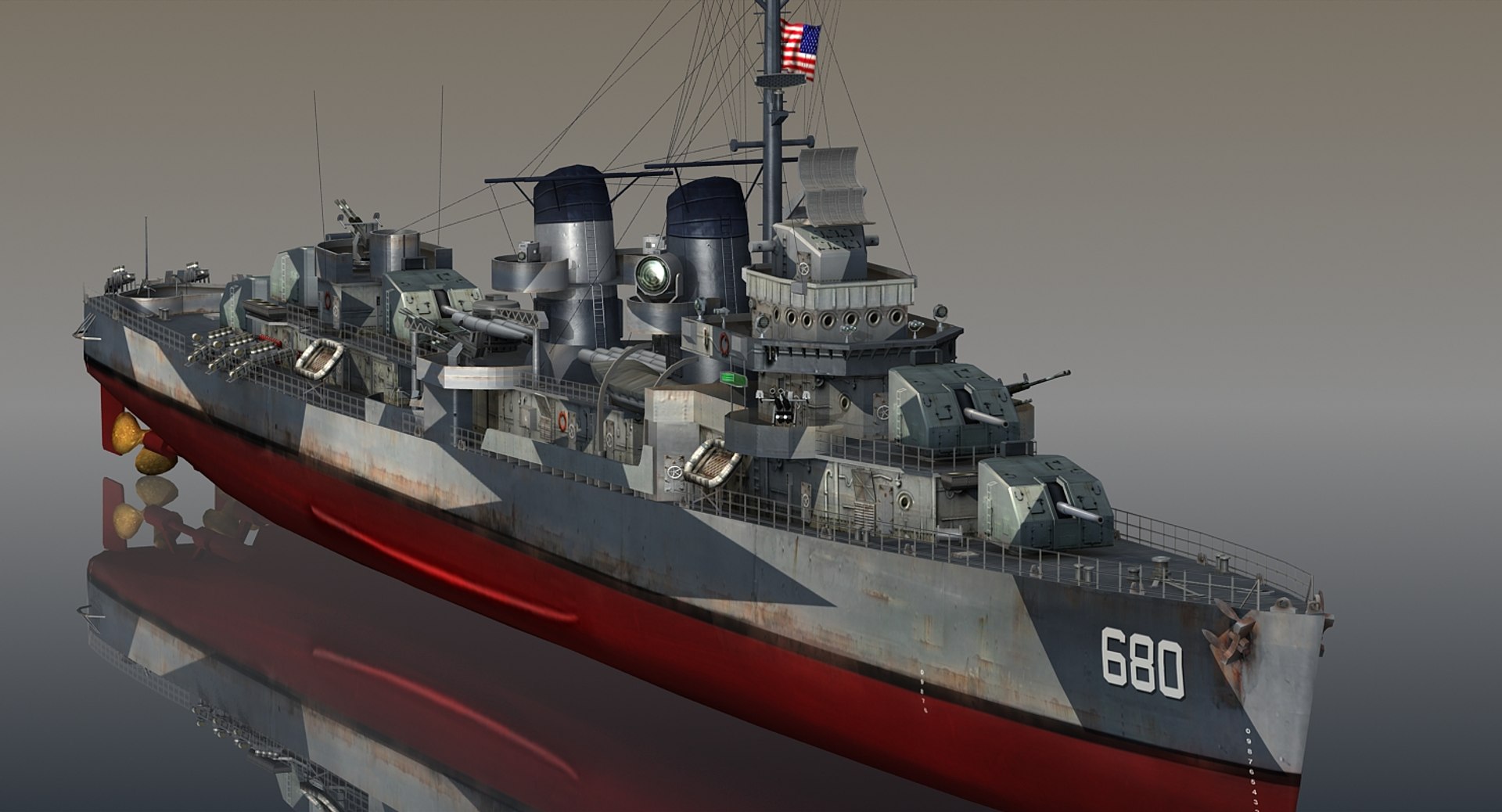 3D blue devil uss melvin - TurboSquid 1222954