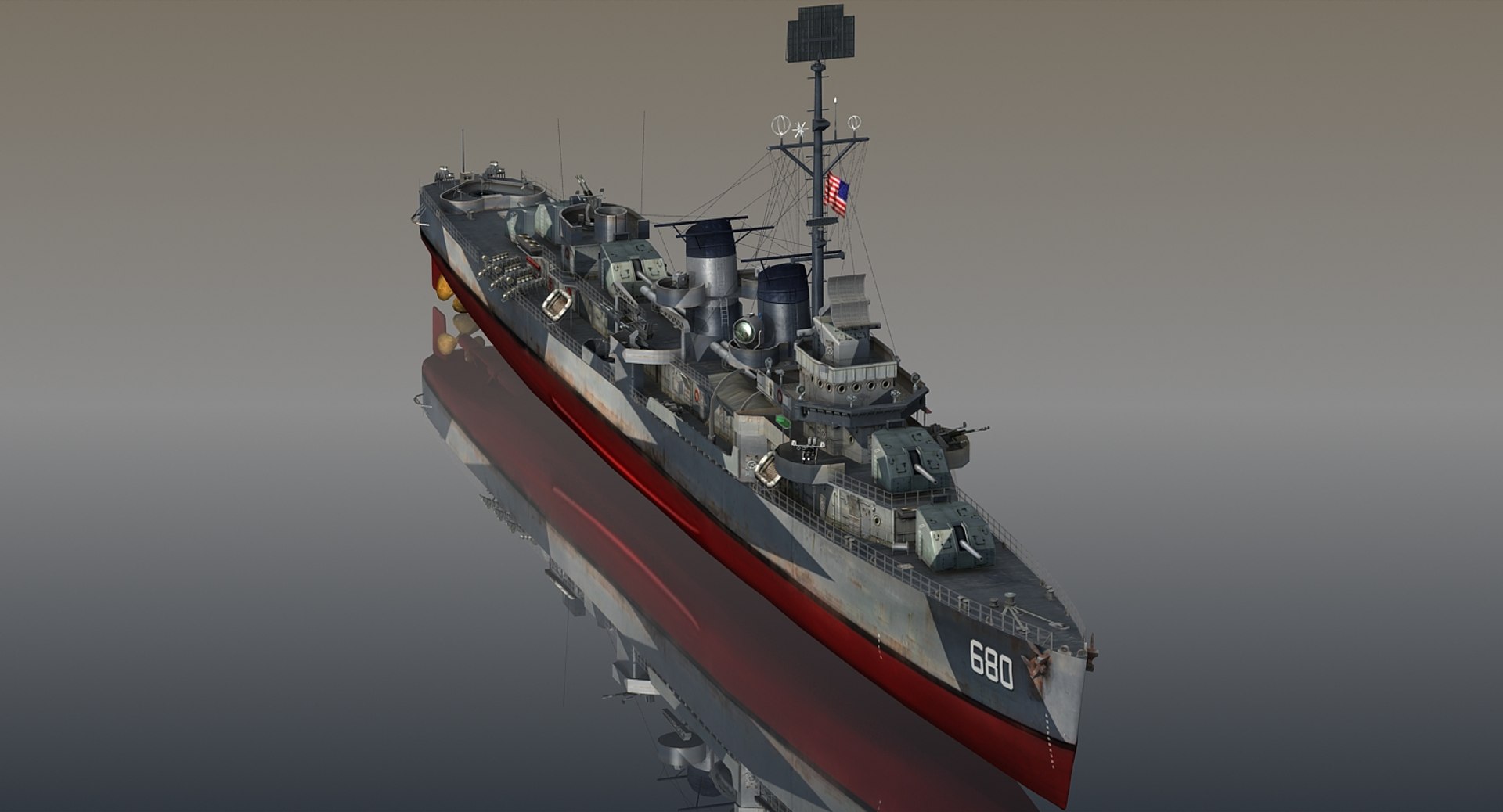 3D blue devil uss melvin - TurboSquid 1222954