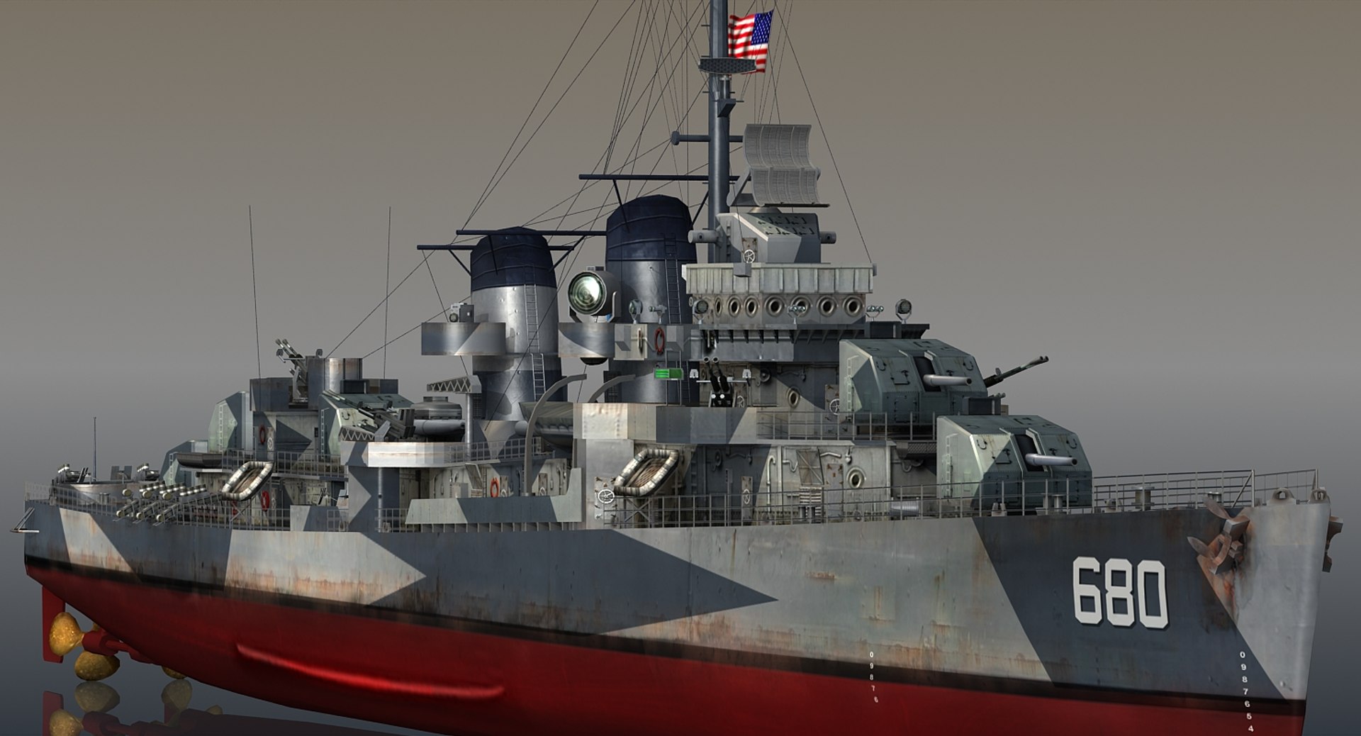 3D blue devil uss melvin - TurboSquid 1222954