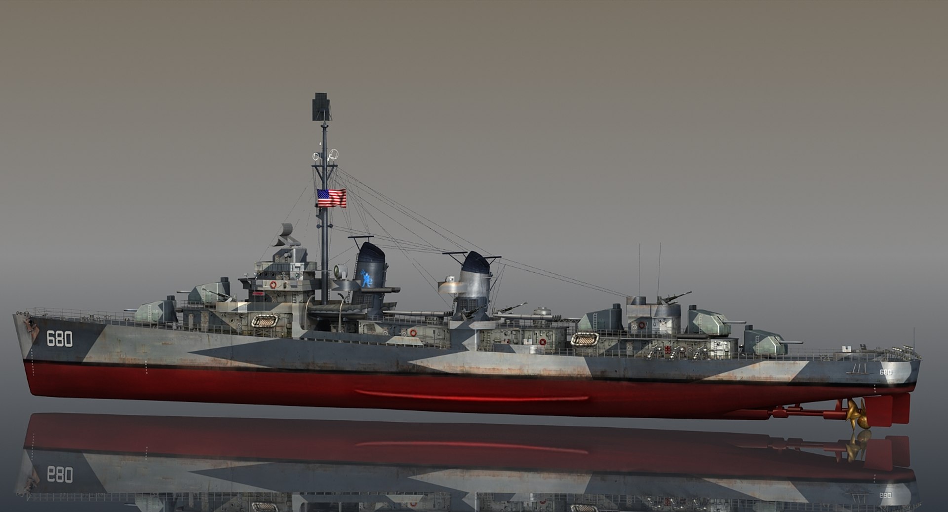 3D blue devil uss melvin - TurboSquid 1222954