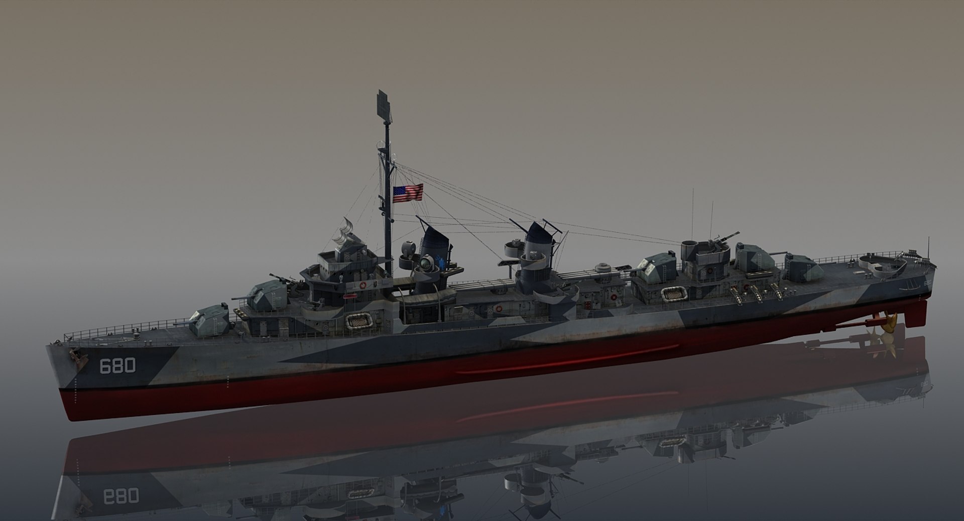 3D blue devil uss melvin - TurboSquid 1222954